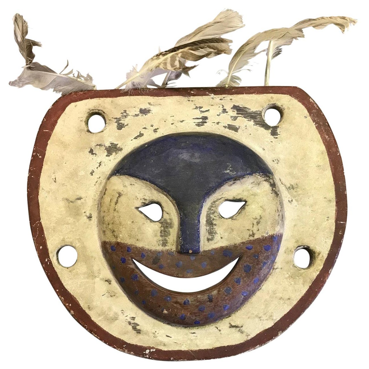 1940's Mythical Mexican Folk Art Tin Chupacabra Wall Mask at 1stDibs