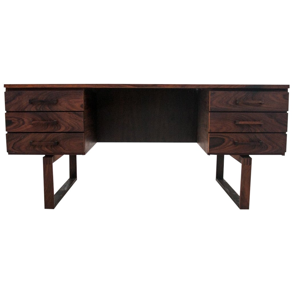 Mid-Century Danish Modern Rosewood Hideaway Desk Cabinet For Sale at ...