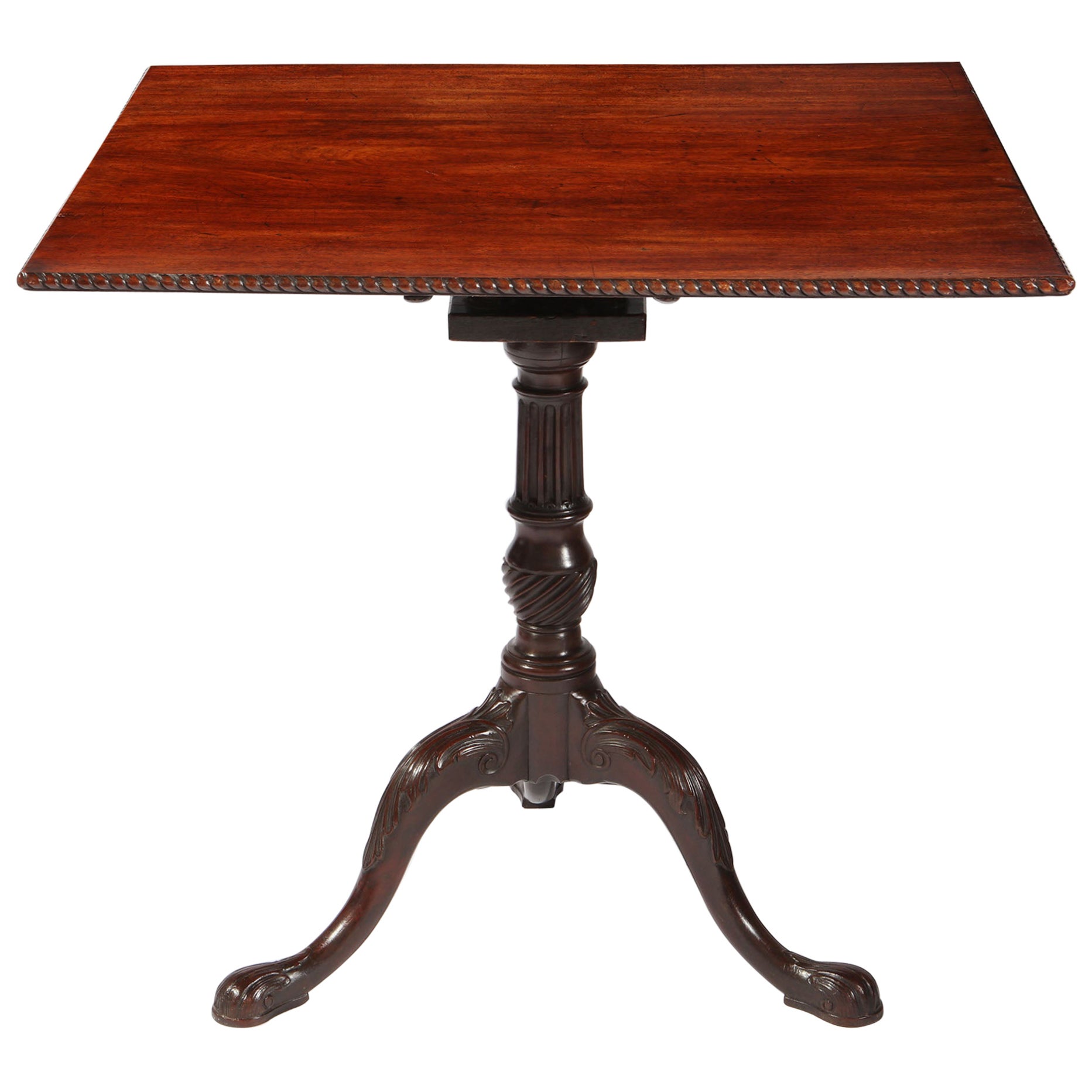 George 11 Period Tripod Table Mahogany Fixed Dished Top, English circa ...