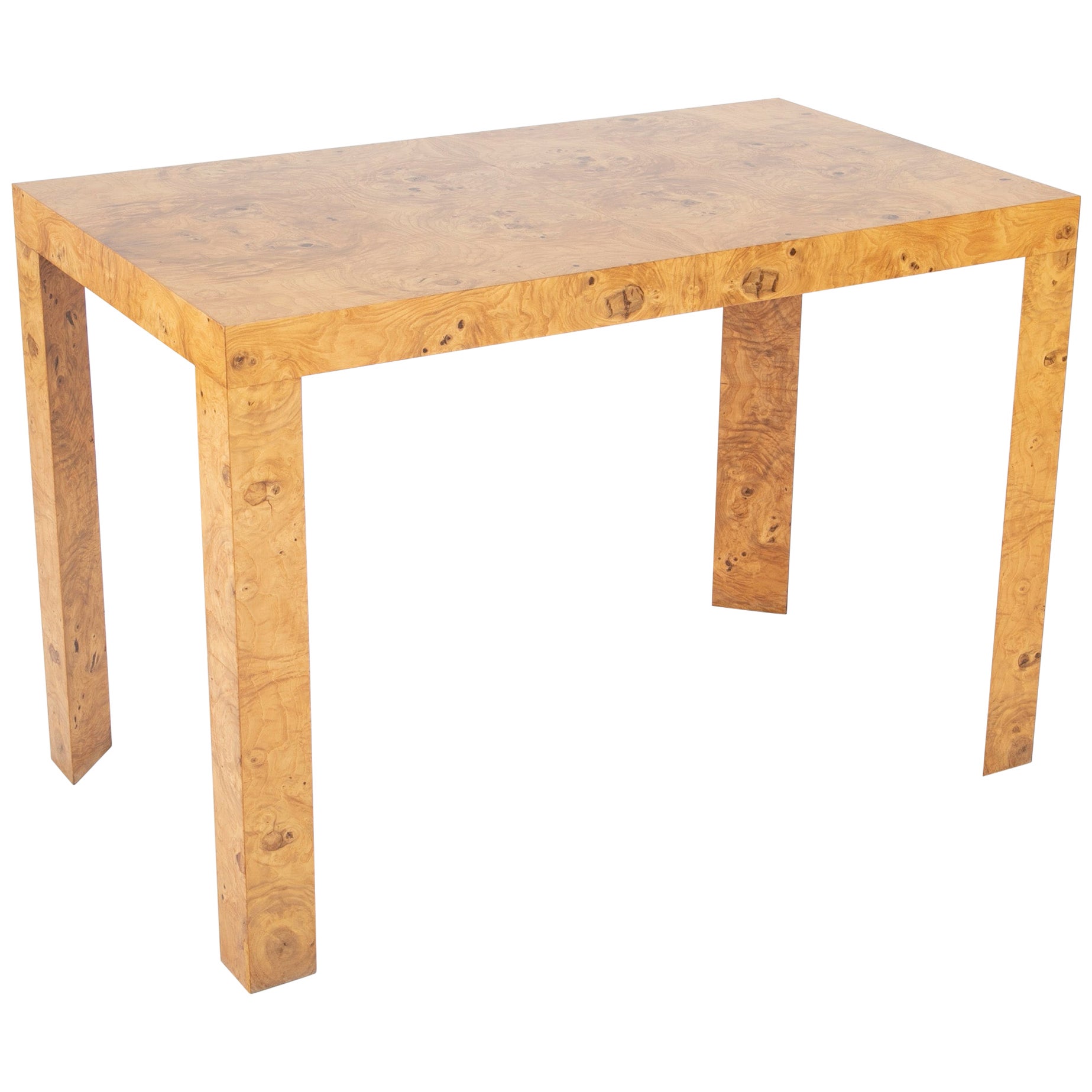 Parsons Style Dining Table in Burled Olive Wood Designed by Milo ...