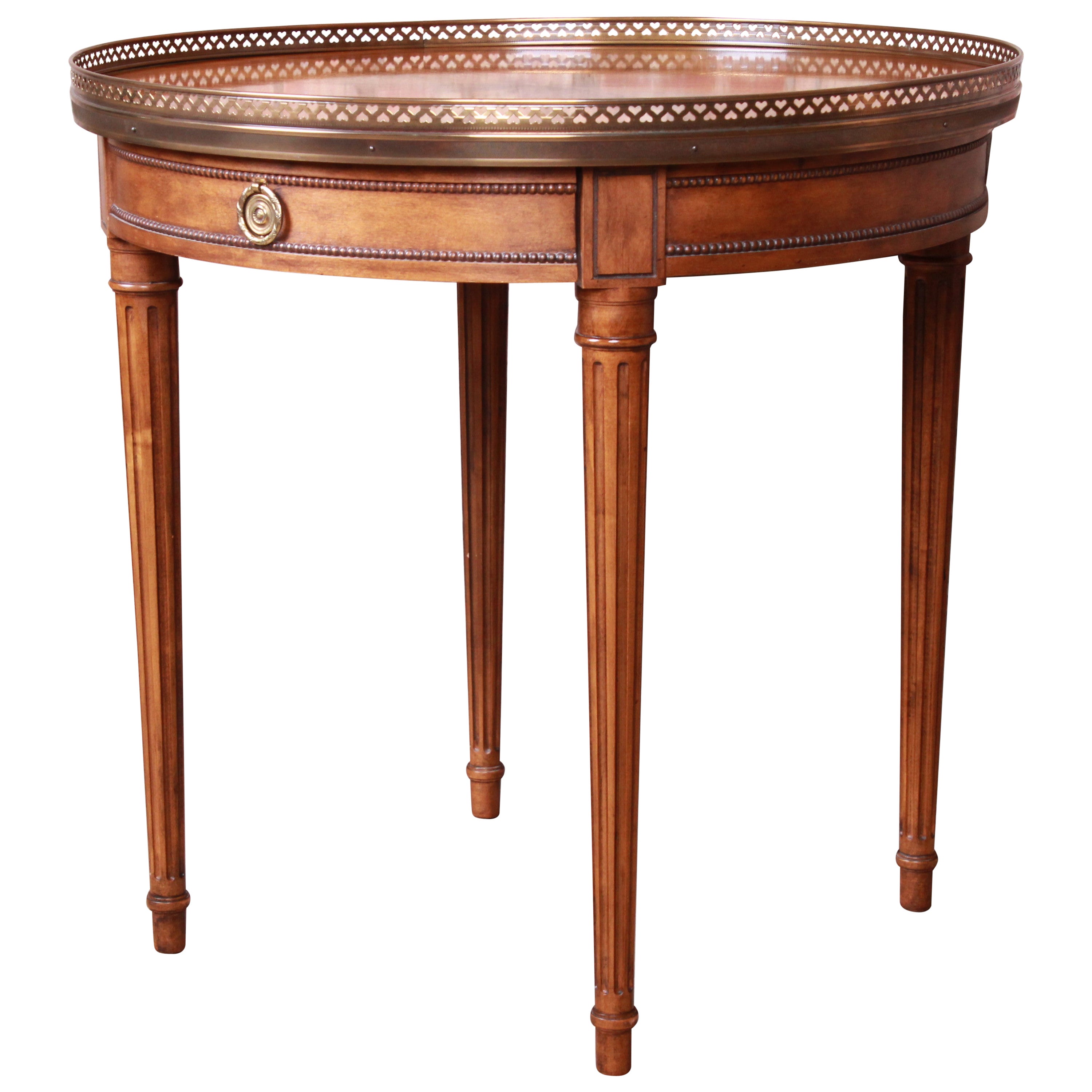 Baker Furniture French Regency Louis XVI Walnut Tea Table For Sale at ...