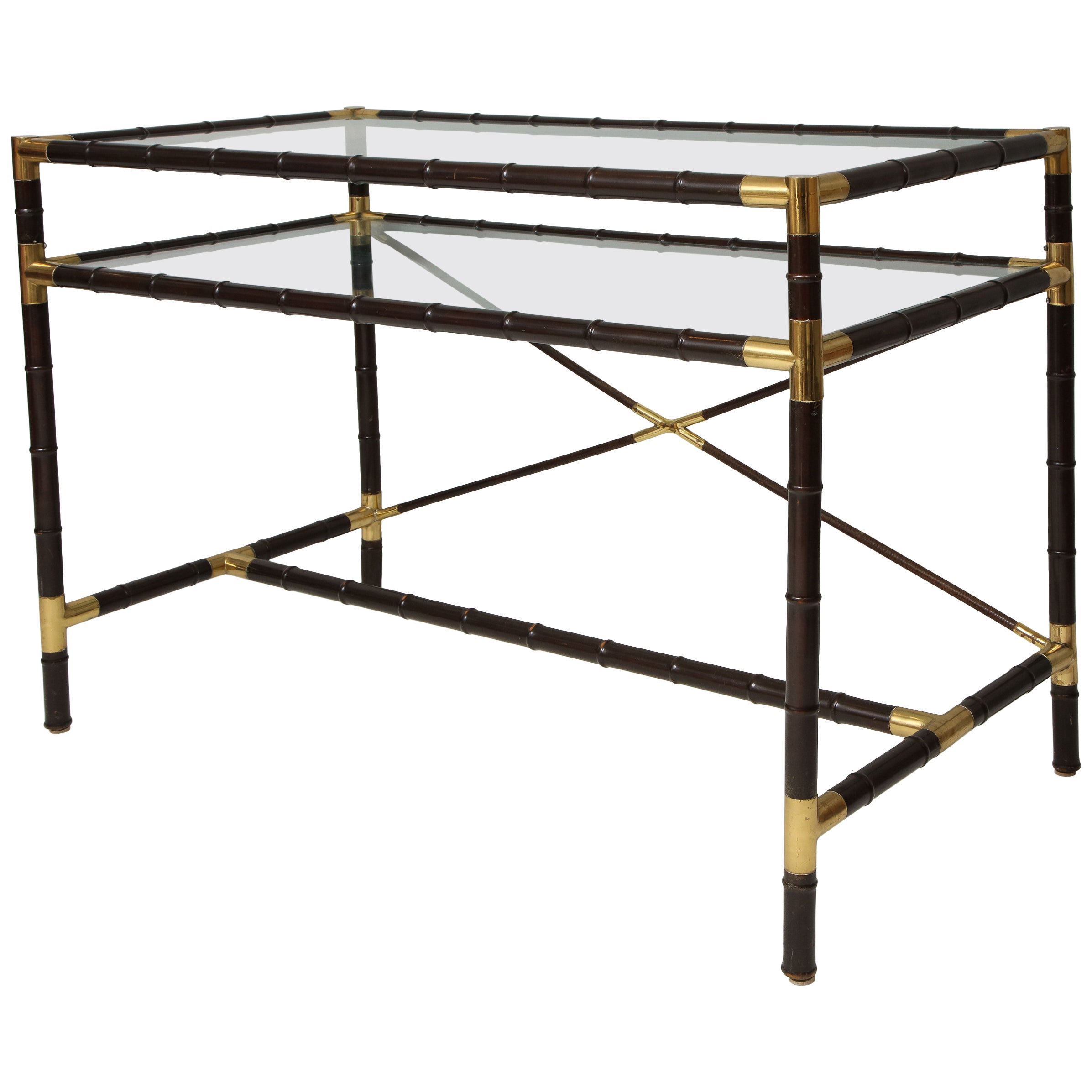 Maple Faux Bamboo Corner Desk For Sale at 1stDibs