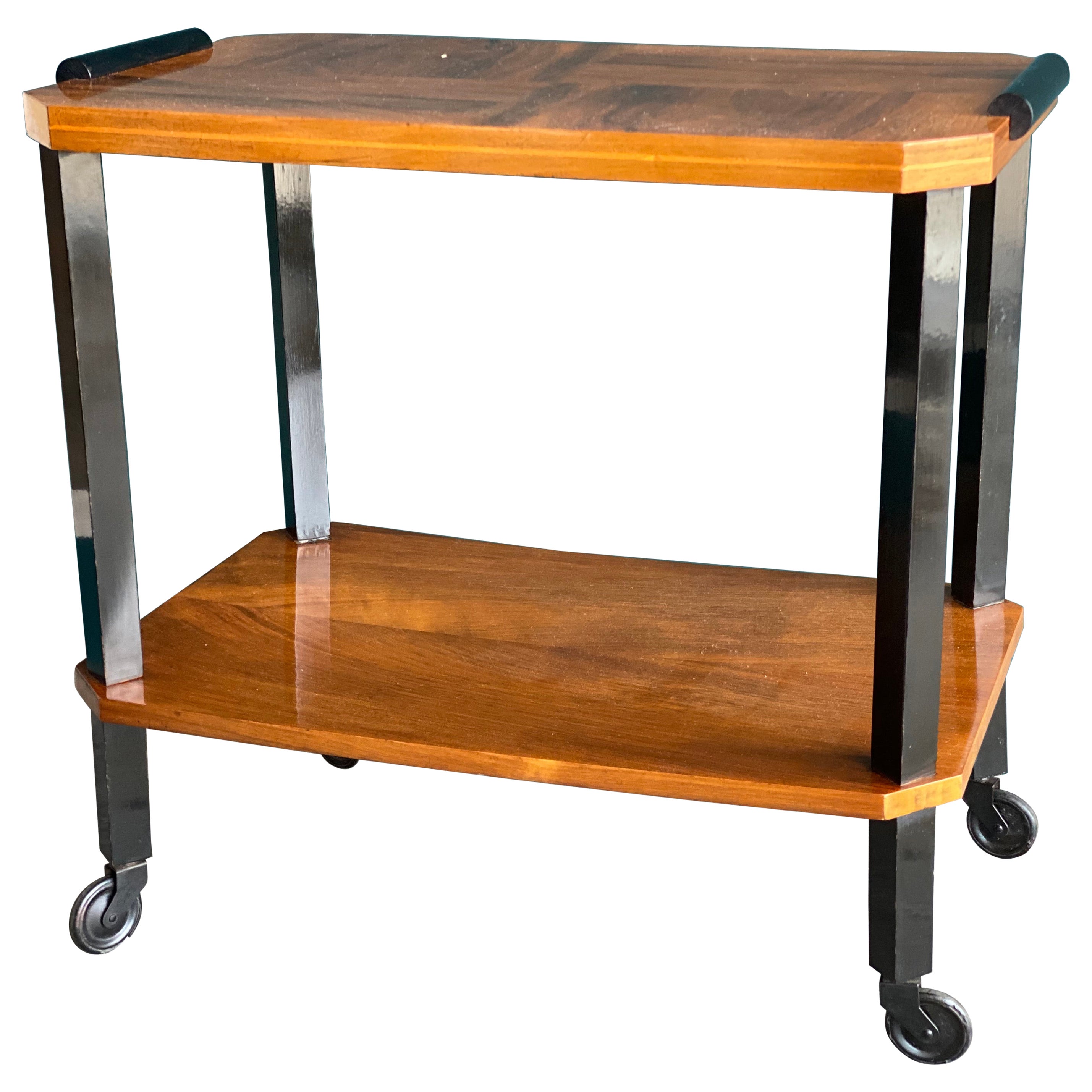 Art Deco Gourmet Wood and Silver-Plate Meat Carving Trolley at 1stDibs