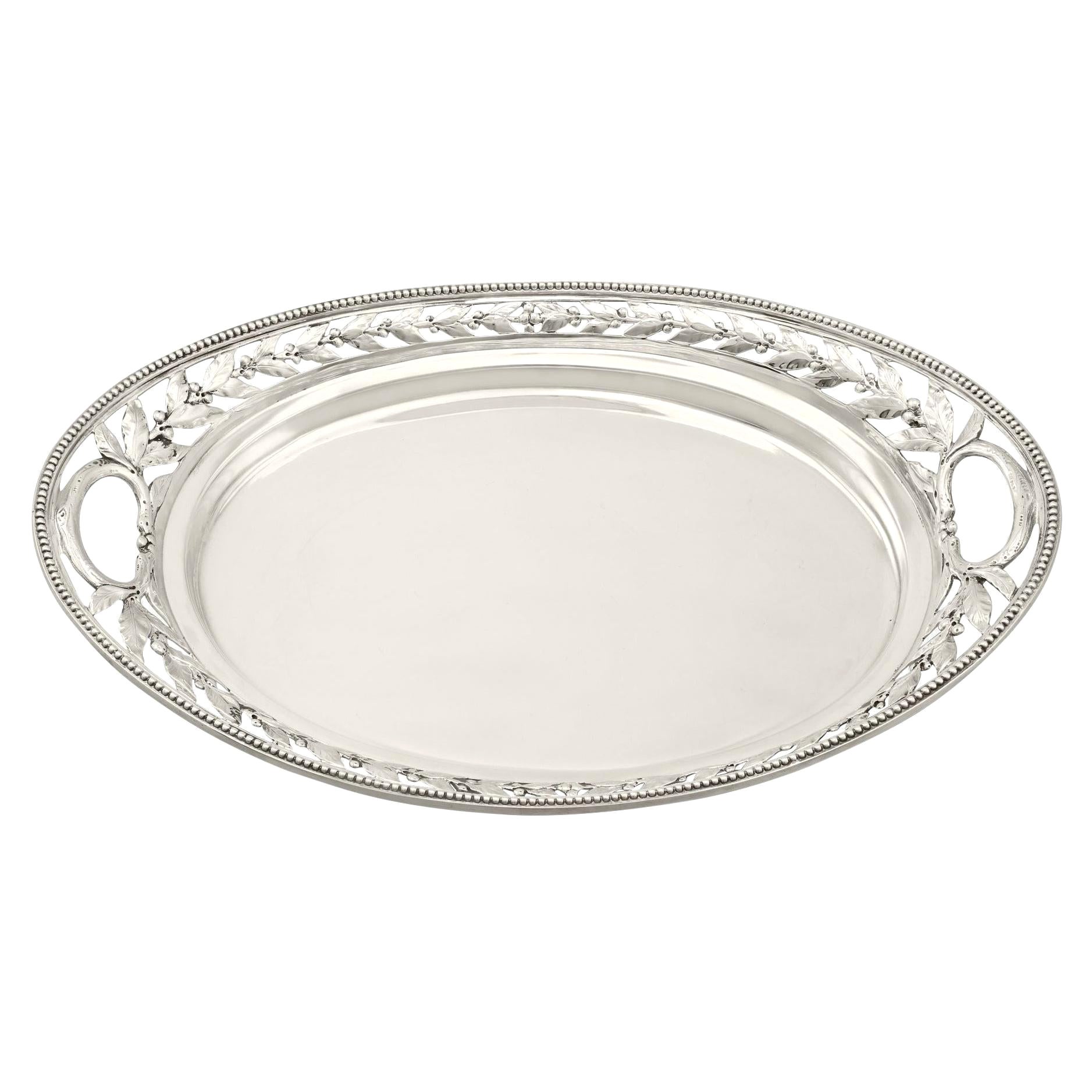 1950s Sterling Silver Tea Drinks Tray at 1stDibs
