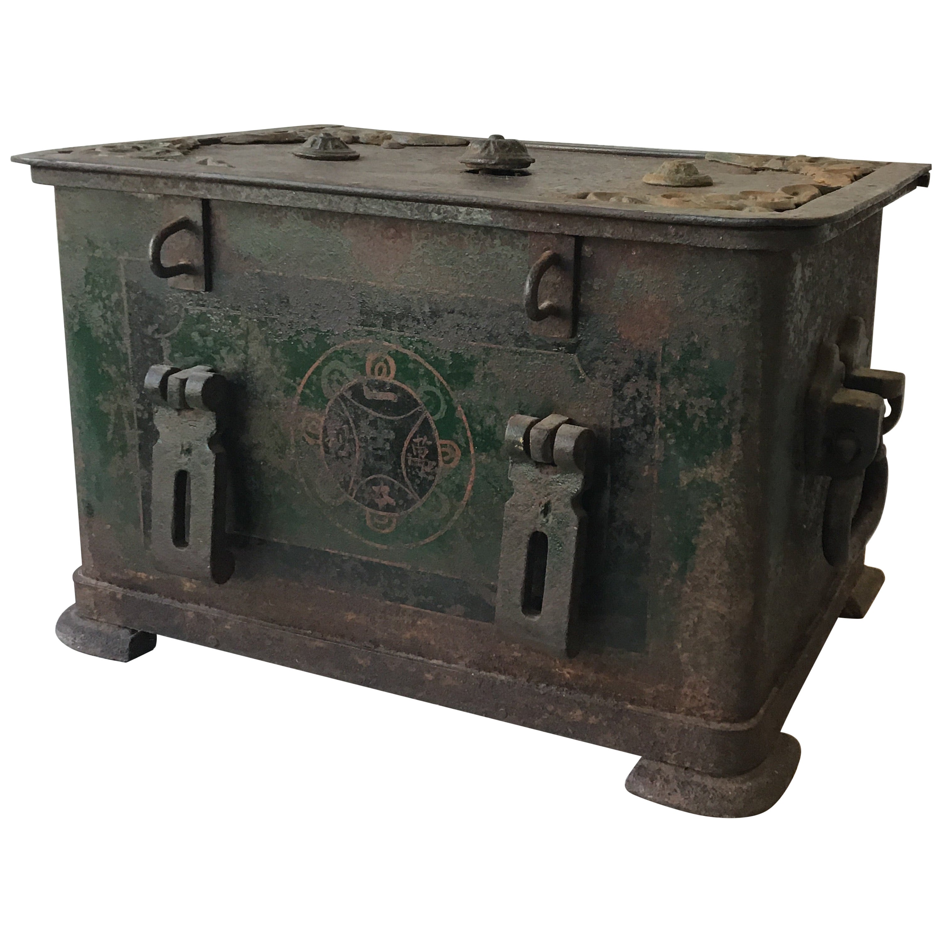Antique French Iron Lockbox Safe, circa 1840 For Sale at 1stDibs