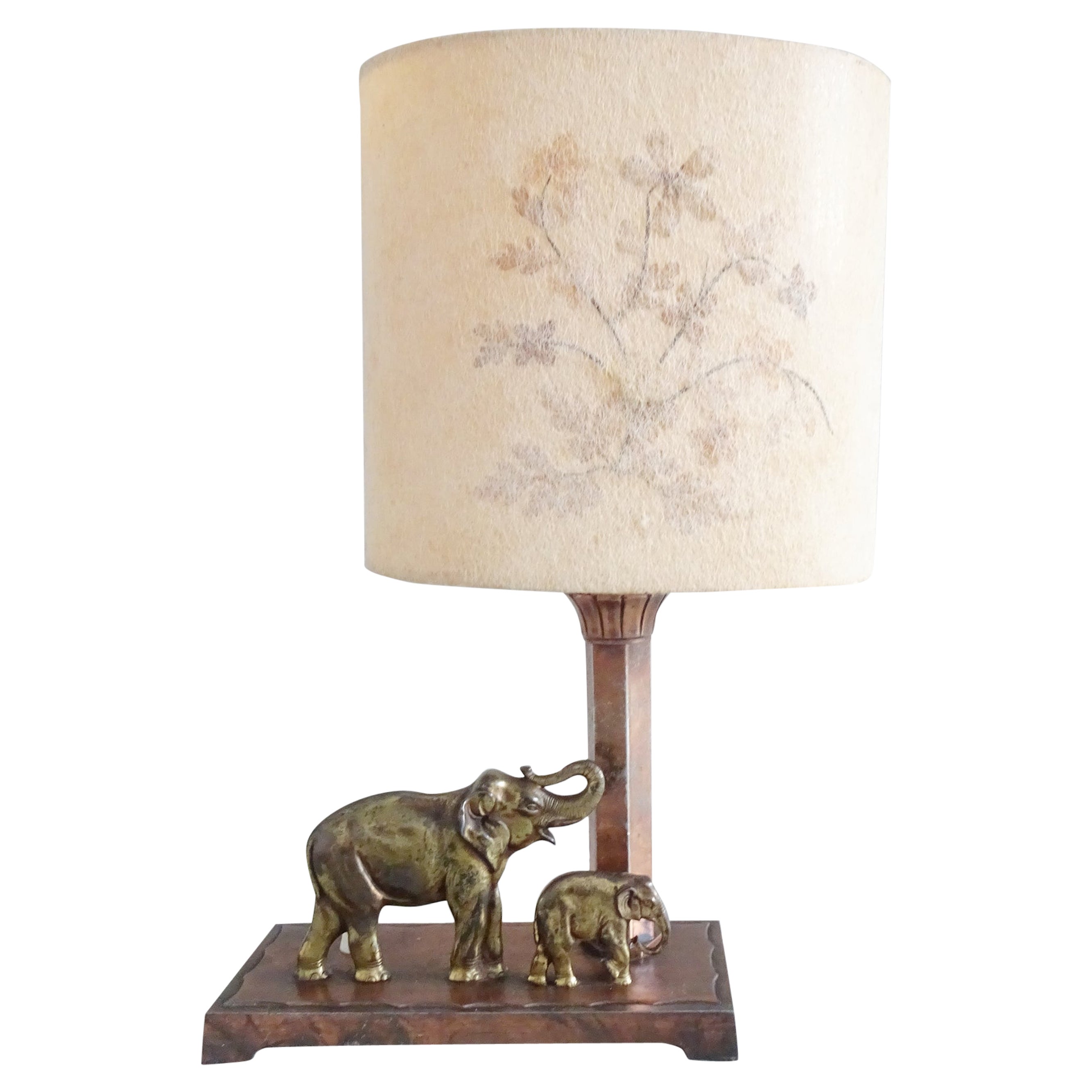 Black Elephants Table Lamp For Sale at 1stDibs