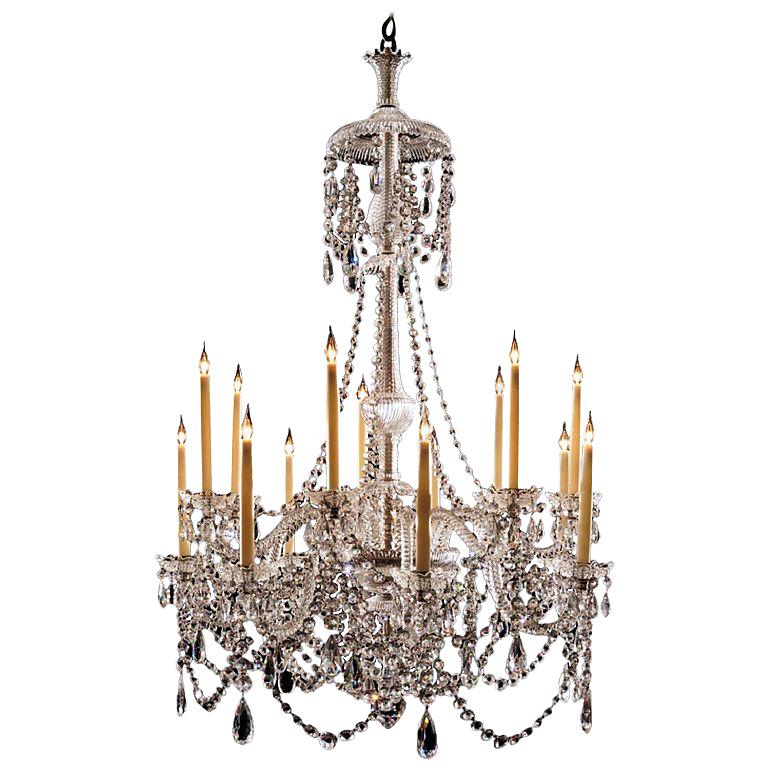 19th Century Crystal Fourteen-Light Chandelier by Perry, of Wonderful ...