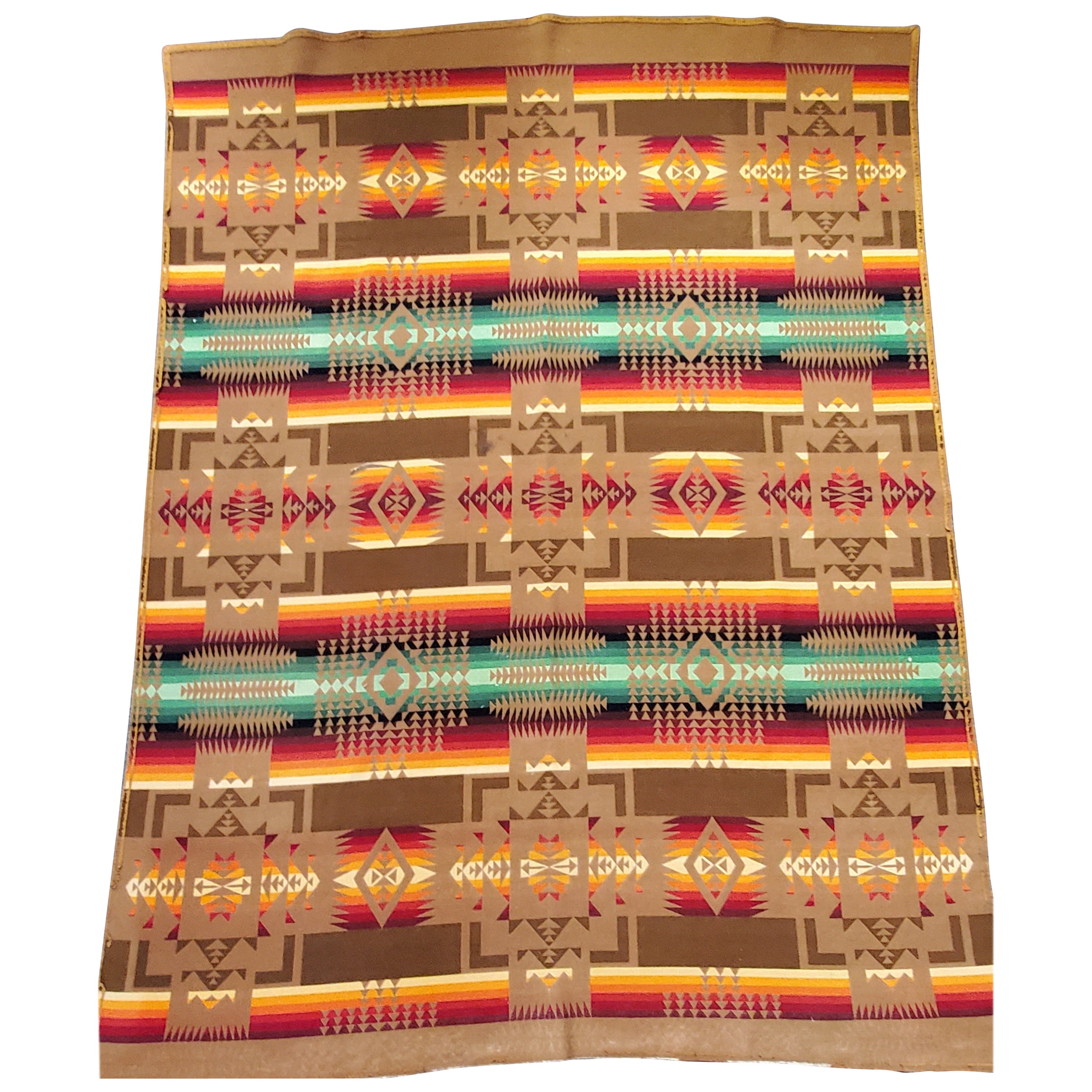Early 1909 Cayuse Pendleton Indian Design Blanket at 1stDibs