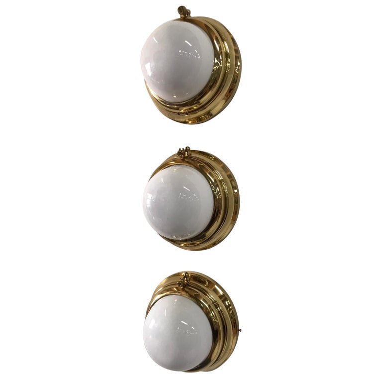 Otto Wagner Jugendstil "Viennese Tramway" Wall or Ceiling Lights, 3 ...