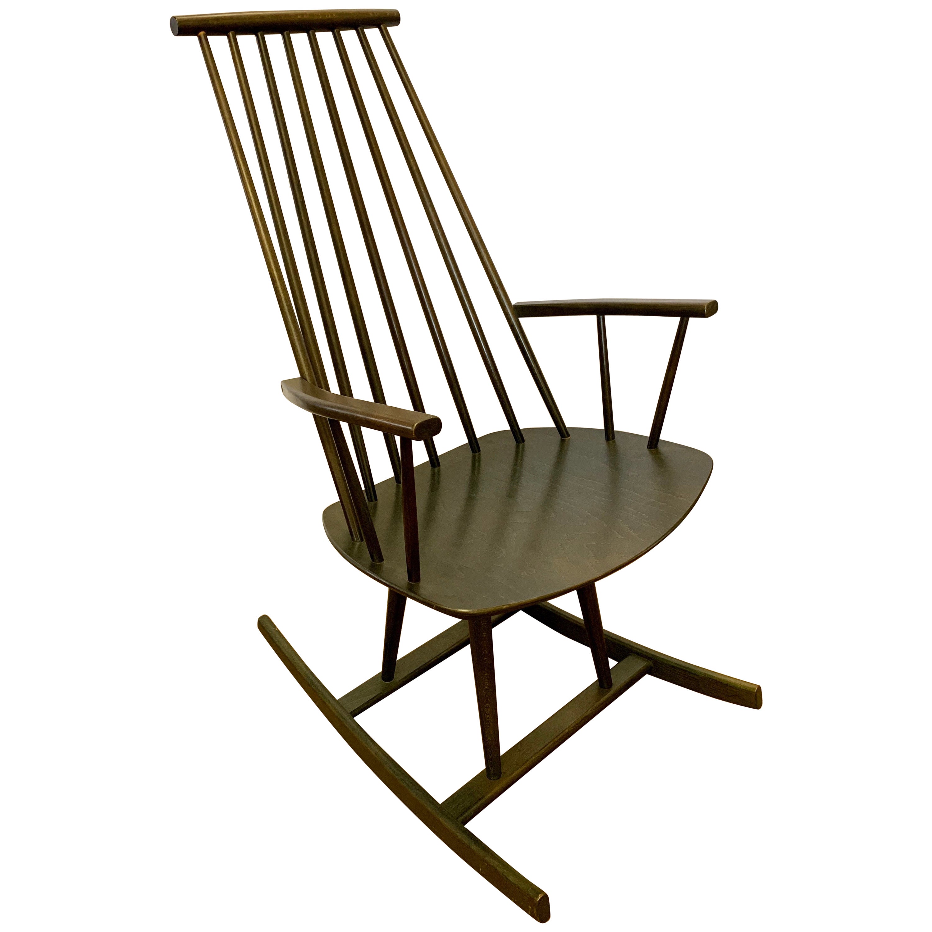 Mid-Century Modern Rope Rocking Chair Rocker For Sale at 1stDibs