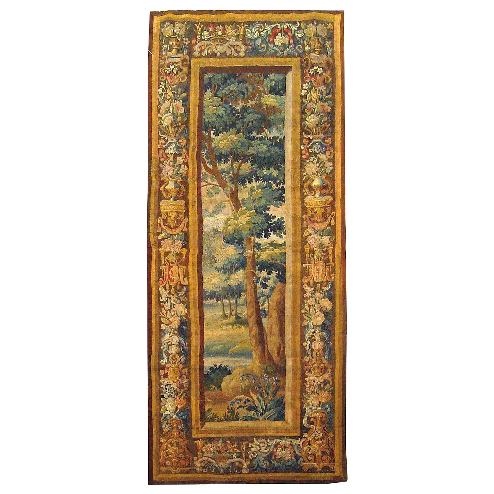 Rare Subject Flemish Verdure Wall Tapestry, circa 1640 at 1stDibs