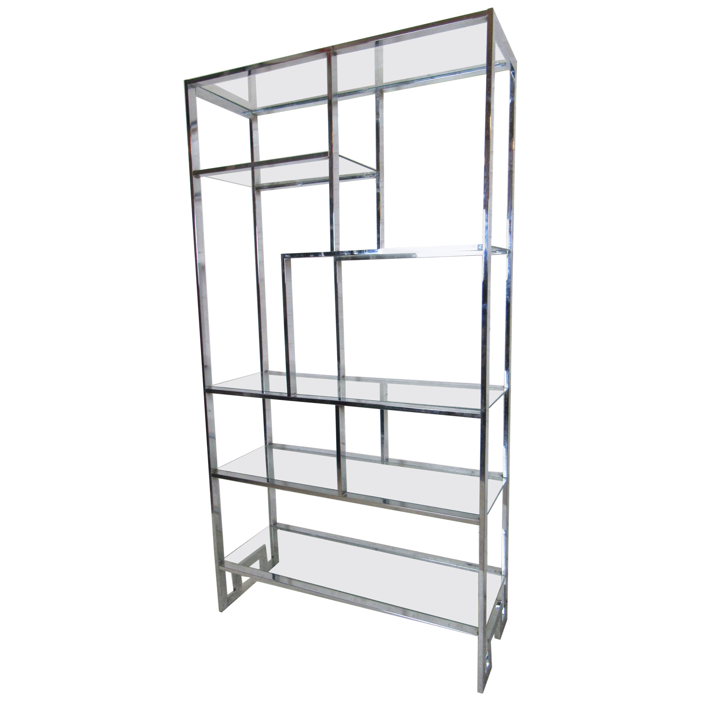 Pair Modern Burlwood and Lucite Bookcases after Milo Baughman For Sale ...