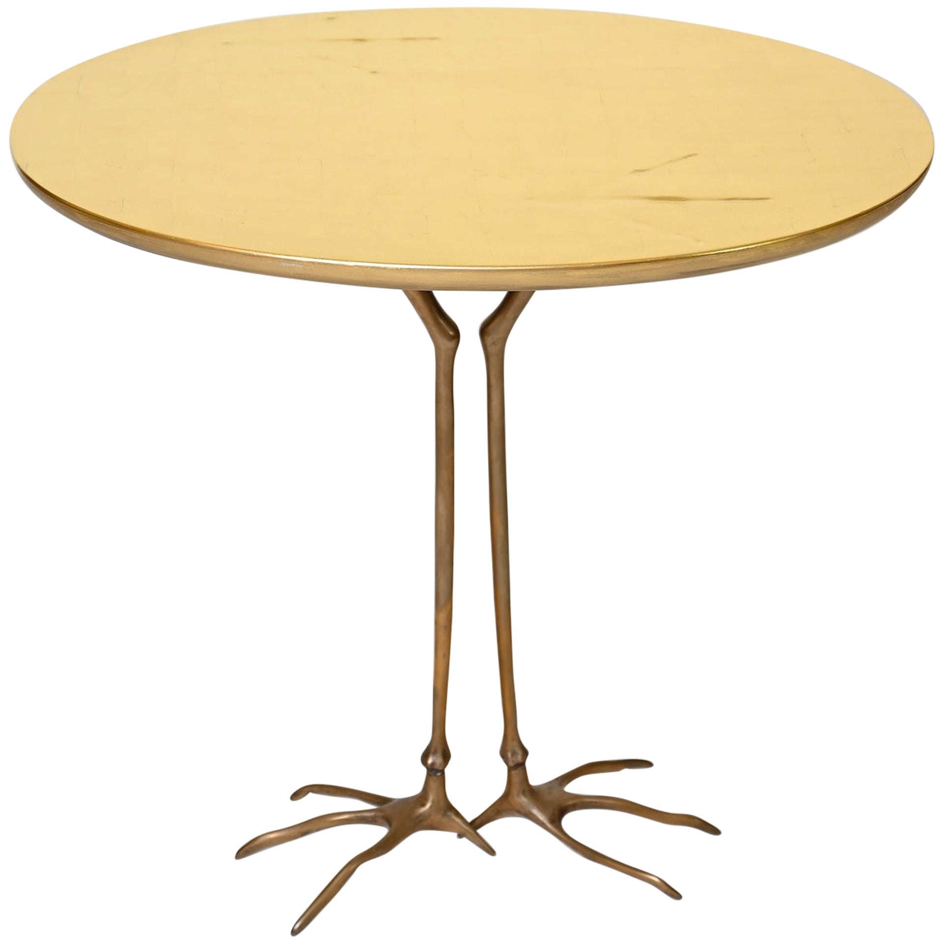 "Traccia" Gold Leaf Bird Leg Table by Meret Oppenheim at 1stDibs