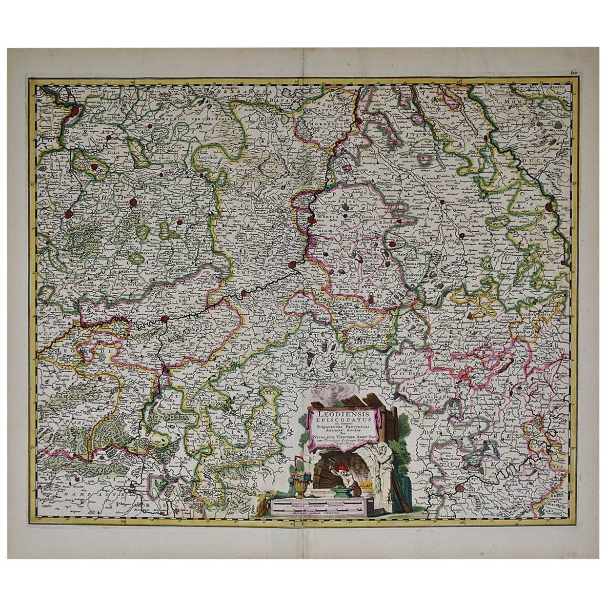 17th Century Hand-Colored Map of the Hesse-Kassel Region of Germany by ...
