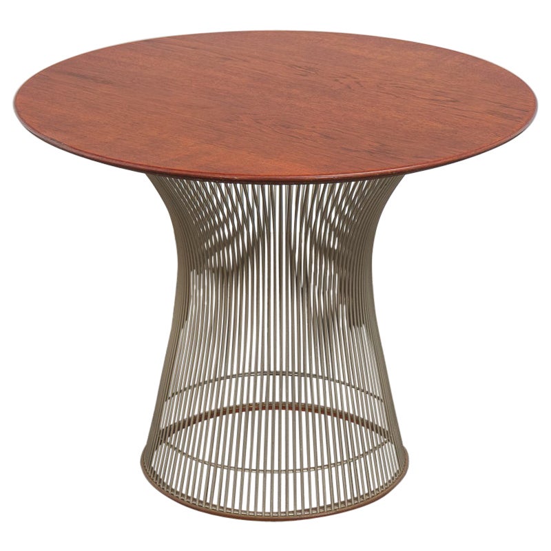 Pair of White Marble-Top Platner Tables in Nickel for Knoll at 1stDibs