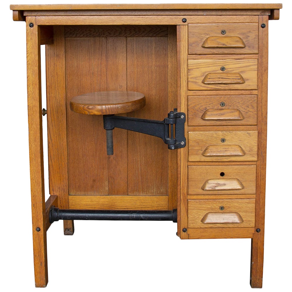 Antique Watchmaker’s or Jeweler’s Workbench or Tall Desk, 1920s at 1stDibs