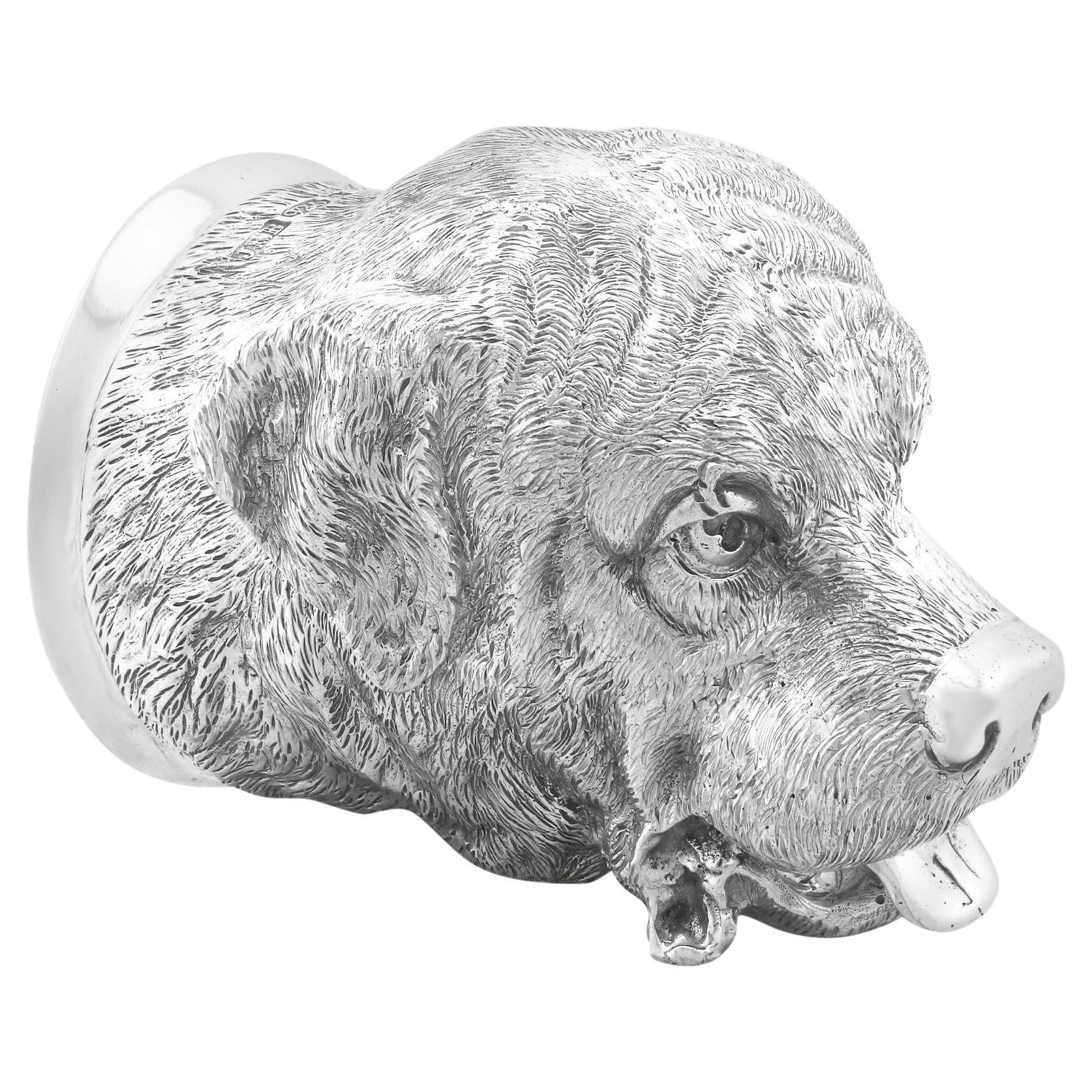 Silver Russian Stirrup Cup Dog Head by Samuel Arnd St.Petersburg, 1856 ...
