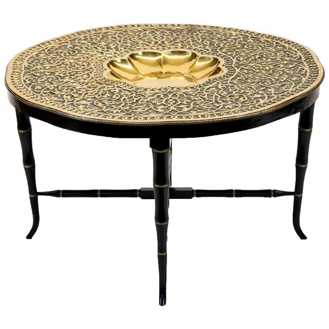 Large Persian Polished Brass Tray Table at 1stDibs