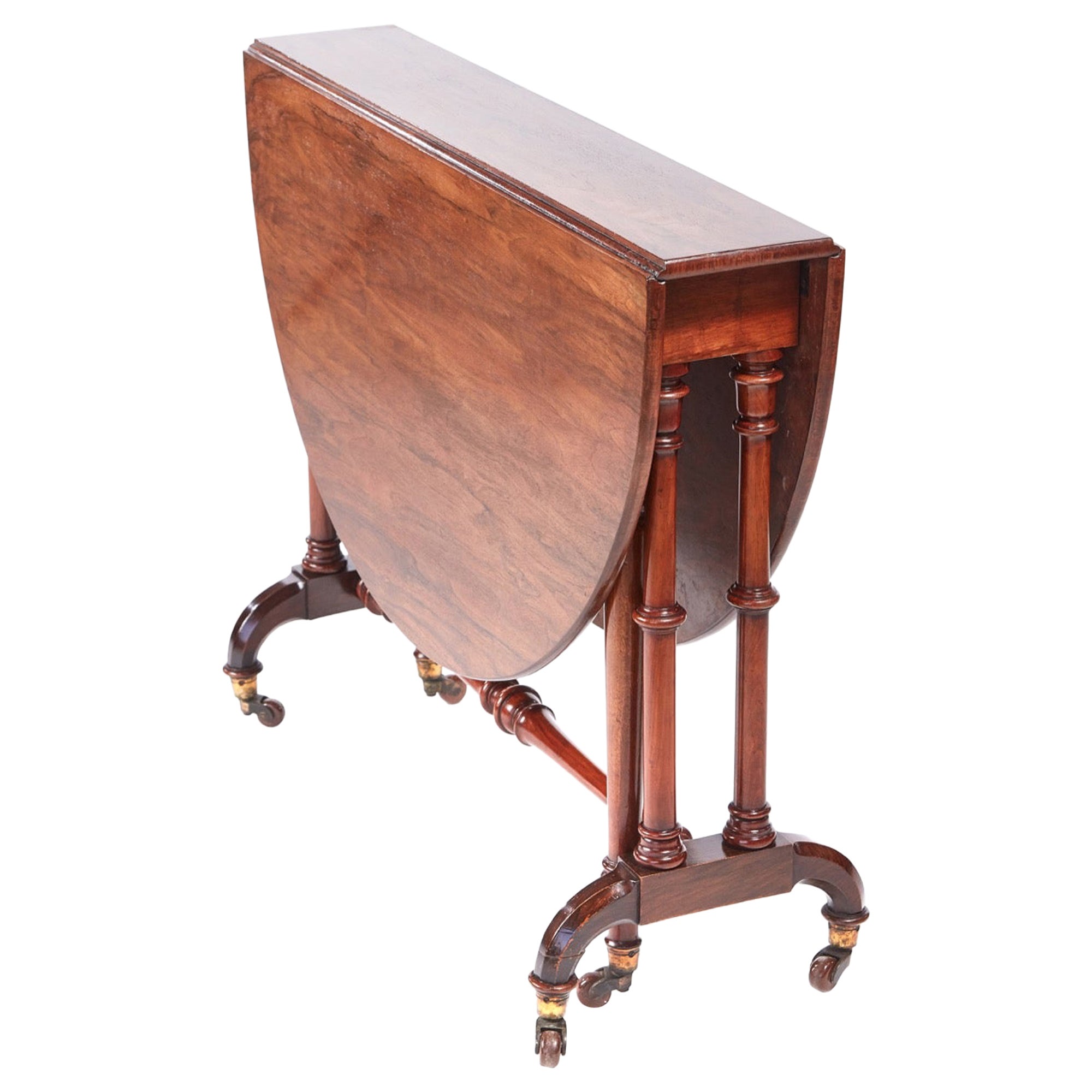 Antique Small Victorian Walnut Drop-Leaf Sutherland Table For Sale at ...