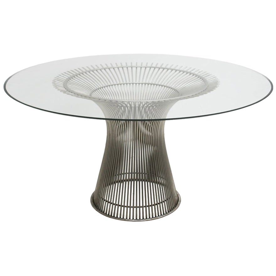 Iconic Warren Platner Dining Table with Green Marble Top at 1stDibs