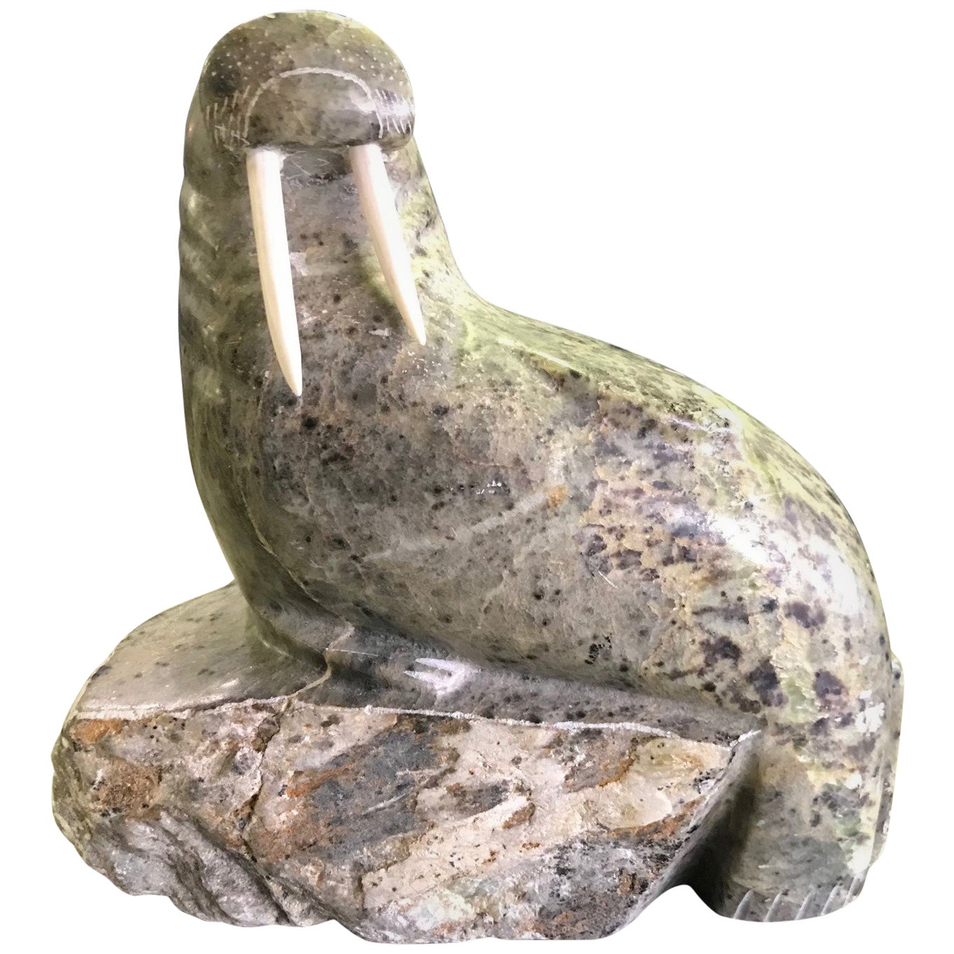 Beautiful Hard Stone Inuit Eskimo Carving at 1stDibs