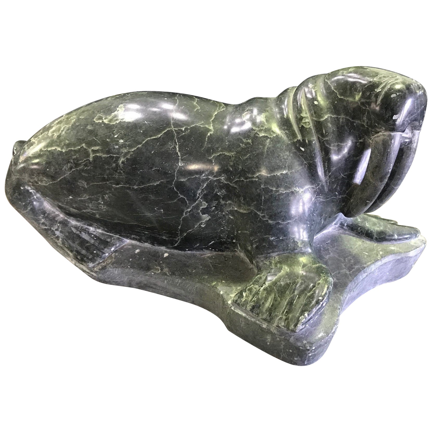 Beautiful Hard Stone Inuit Eskimo Carving at 1stDibs
