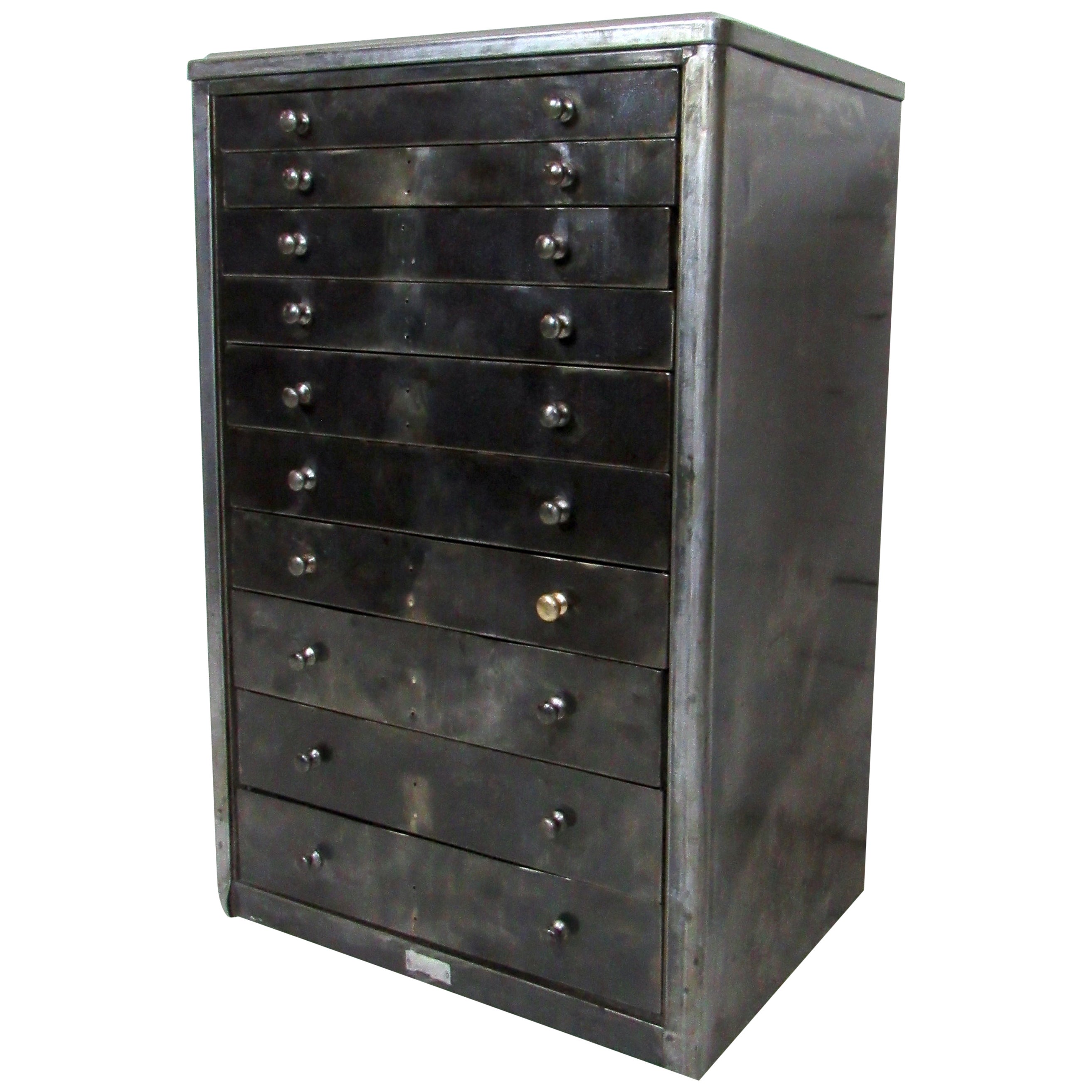 Vintage Industrial 30-Drawer Metal Blueprint Flat File at 1stDibs