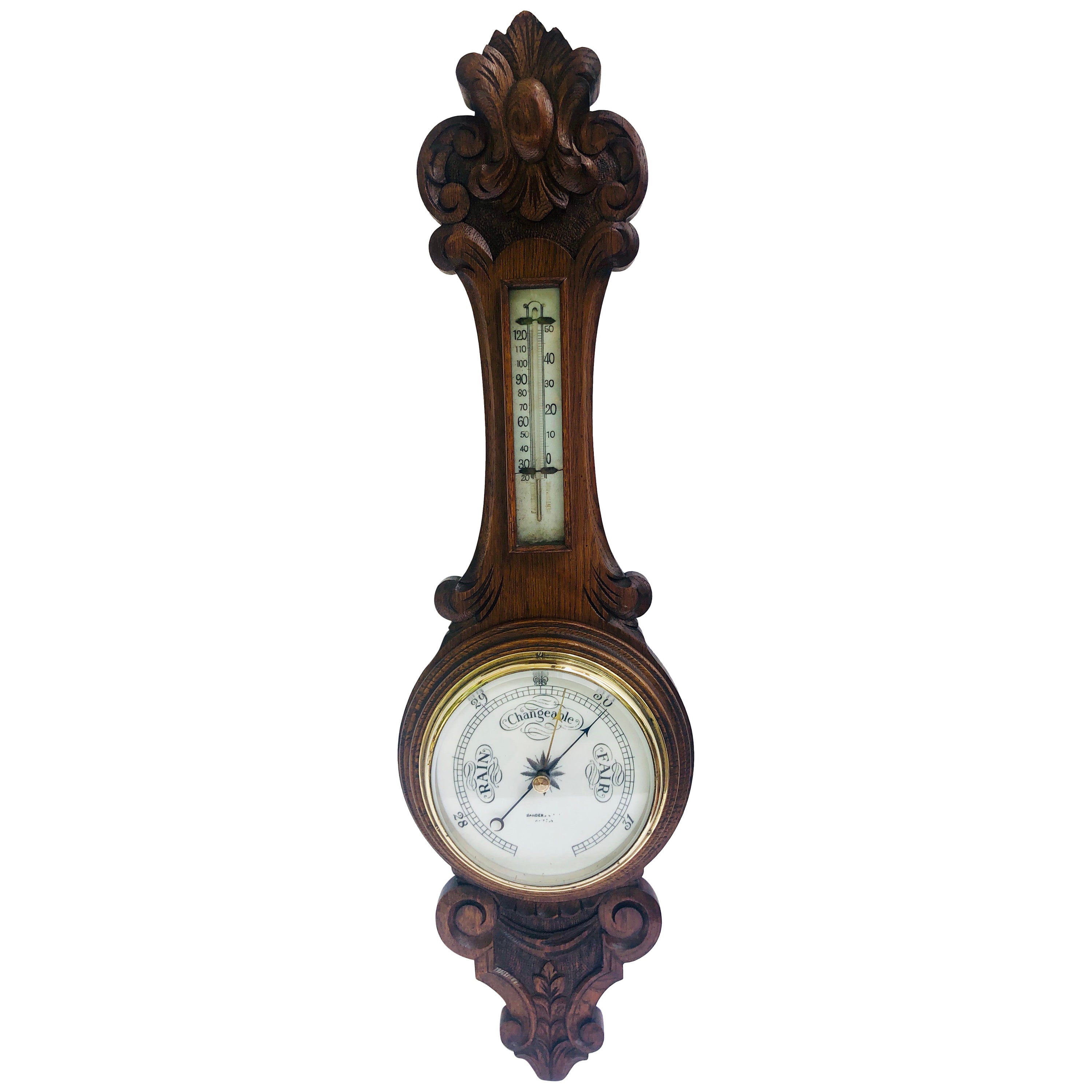 Antique Barometer, Aneroid Barometer, Decorative Barometer, Carved ...