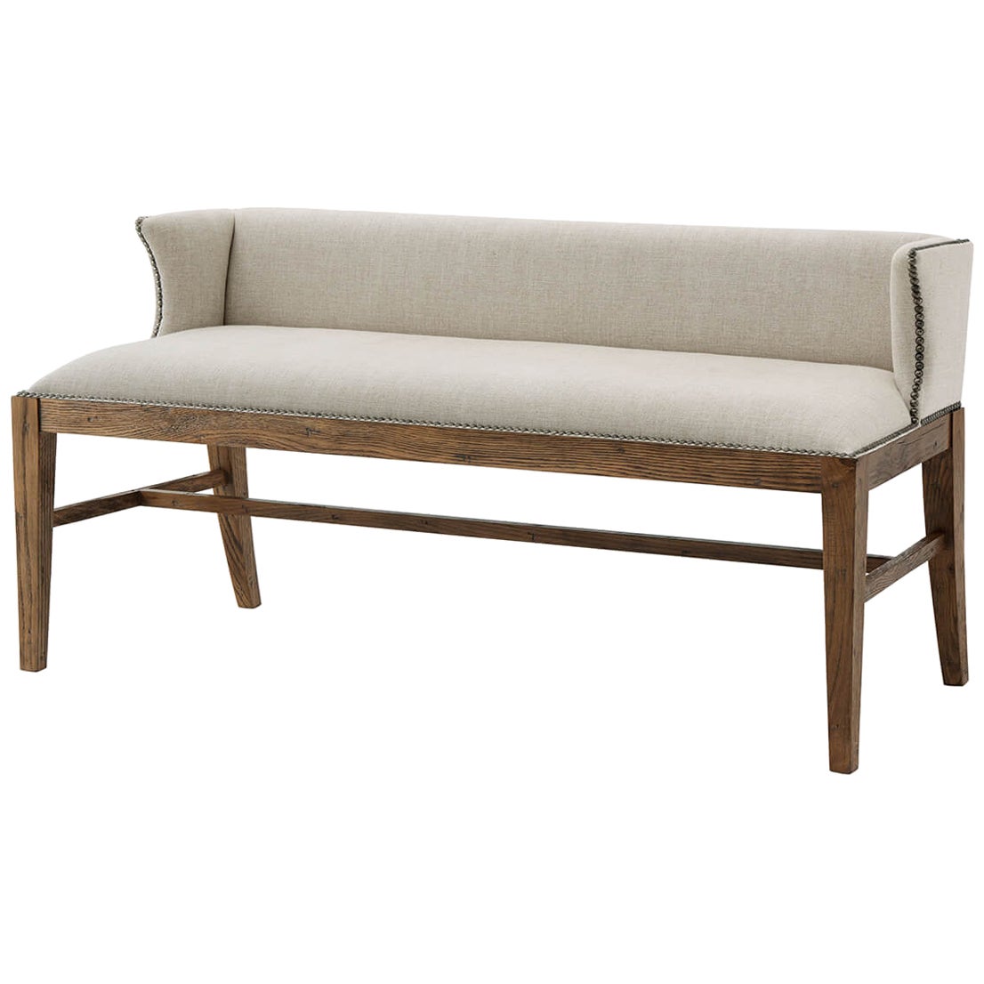 Modern Minimal Beam Bench Reclaimed Structural Oak Beams Welded Steel ...