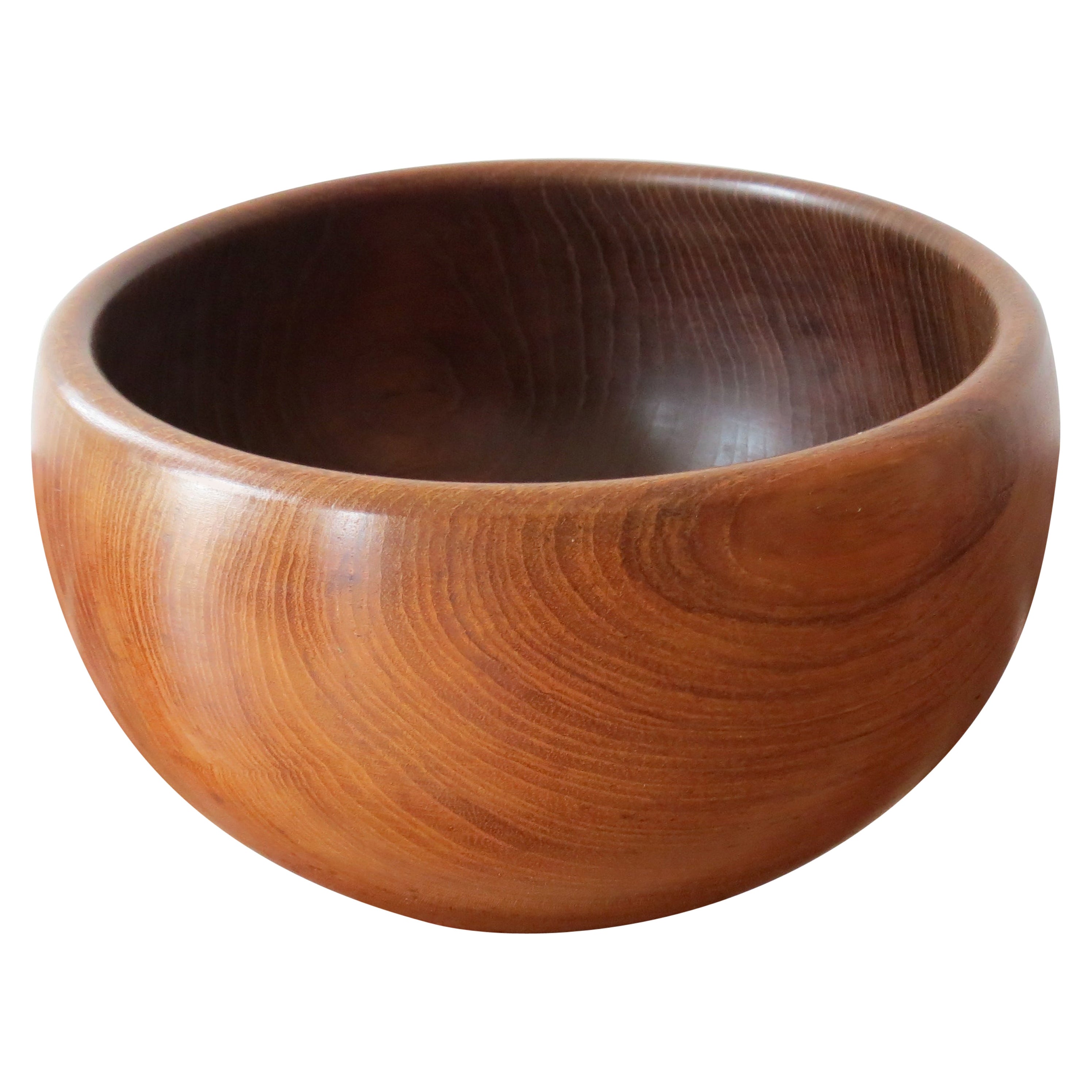 Set of 4 Vintage Handmade Teak Wooden Bowls by Galatix For Sale at 1stDibs