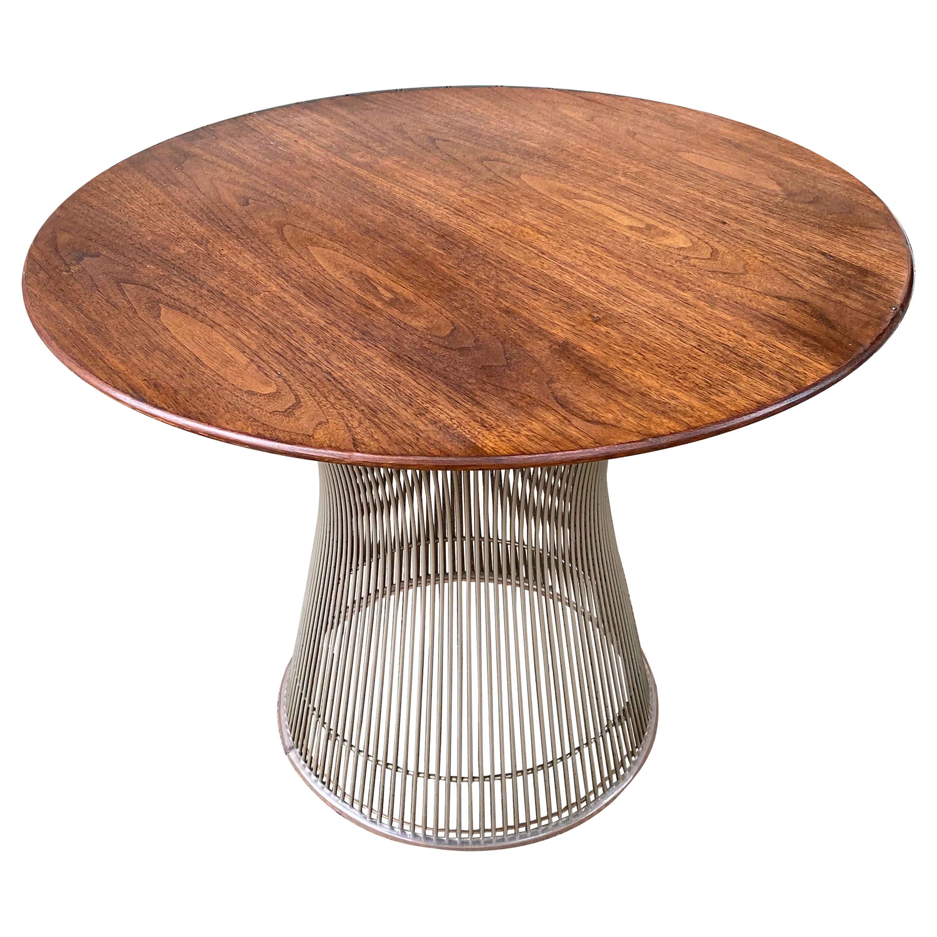 Pair of White Marble-Top Platner Tables in Nickel for Knoll at 1stDibs