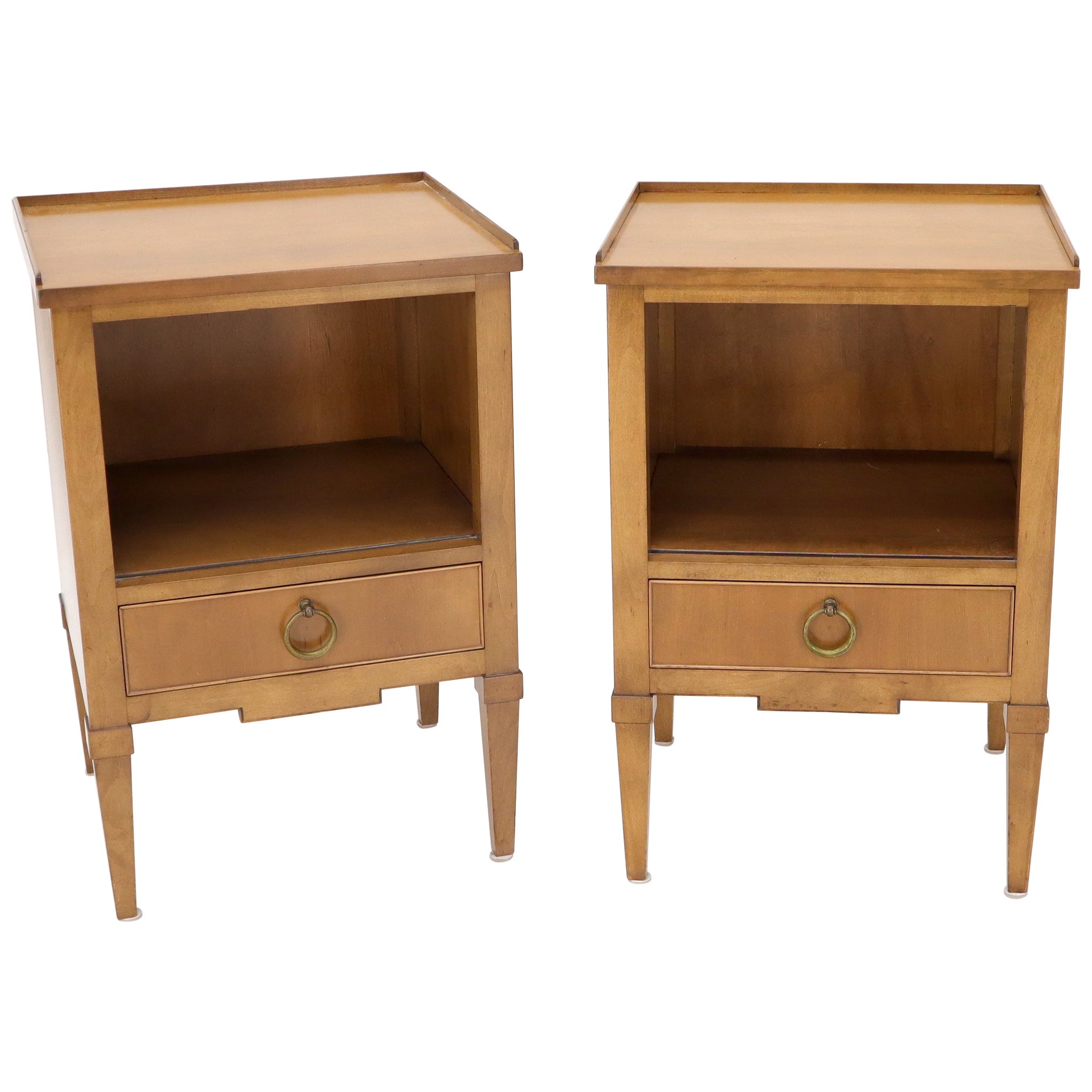 Yellow English Victorian Faux Bamboo One Drawer Side End Table ...