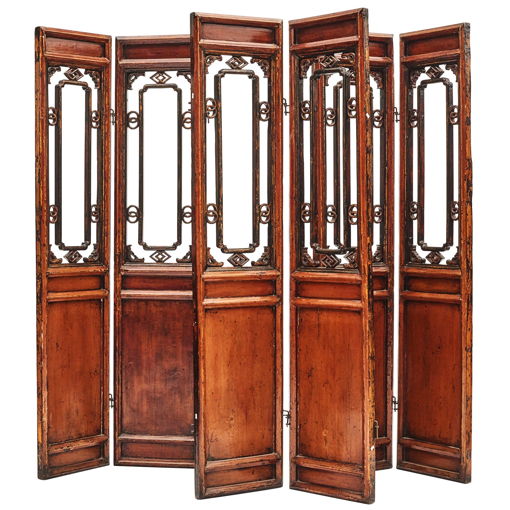 Antique Victorian Screen, English, Limed Oak, Cane, Room Divider, Wall ...