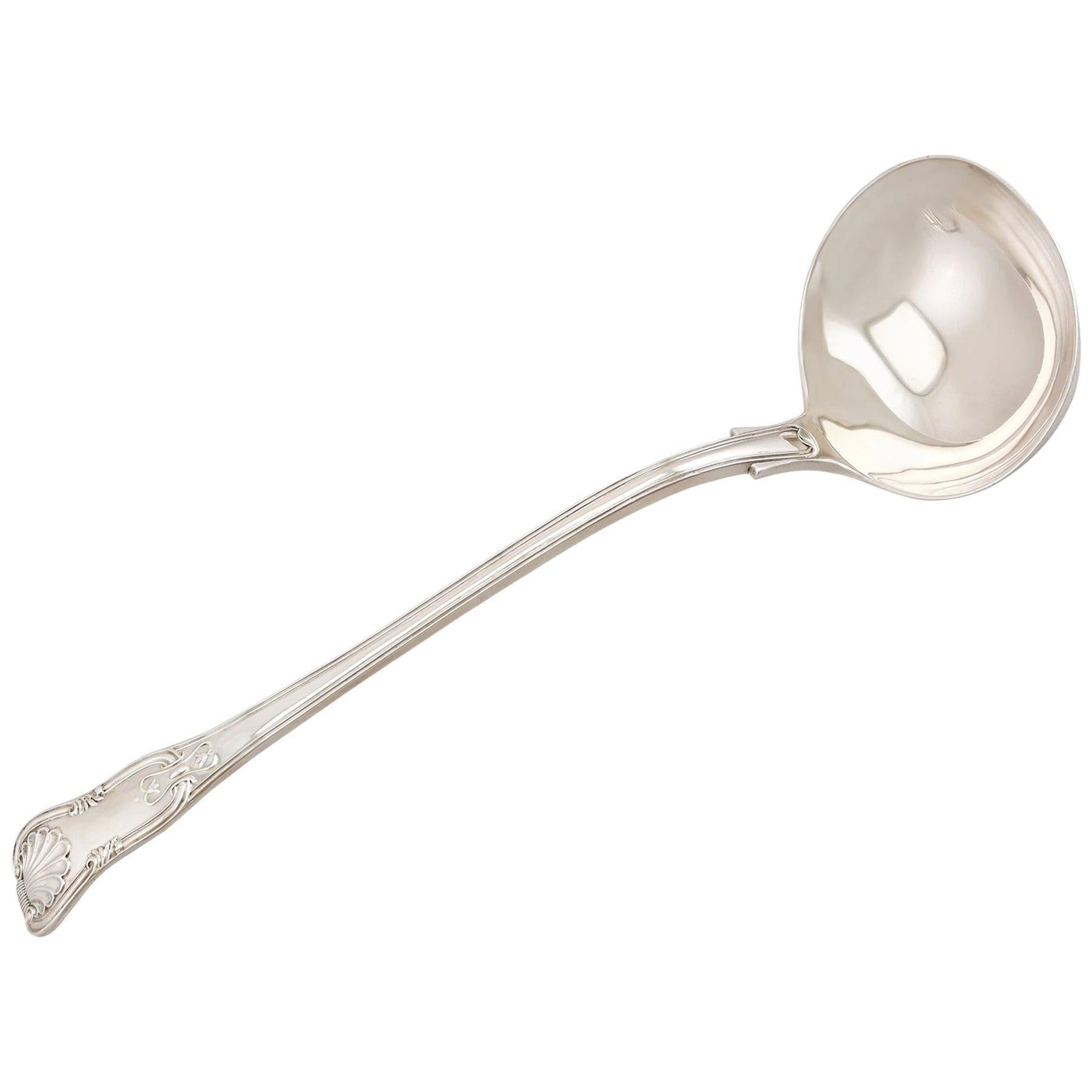Georgian Sterling Silver Fiddle and Thread Pattern Soup Ladle by Paul ...