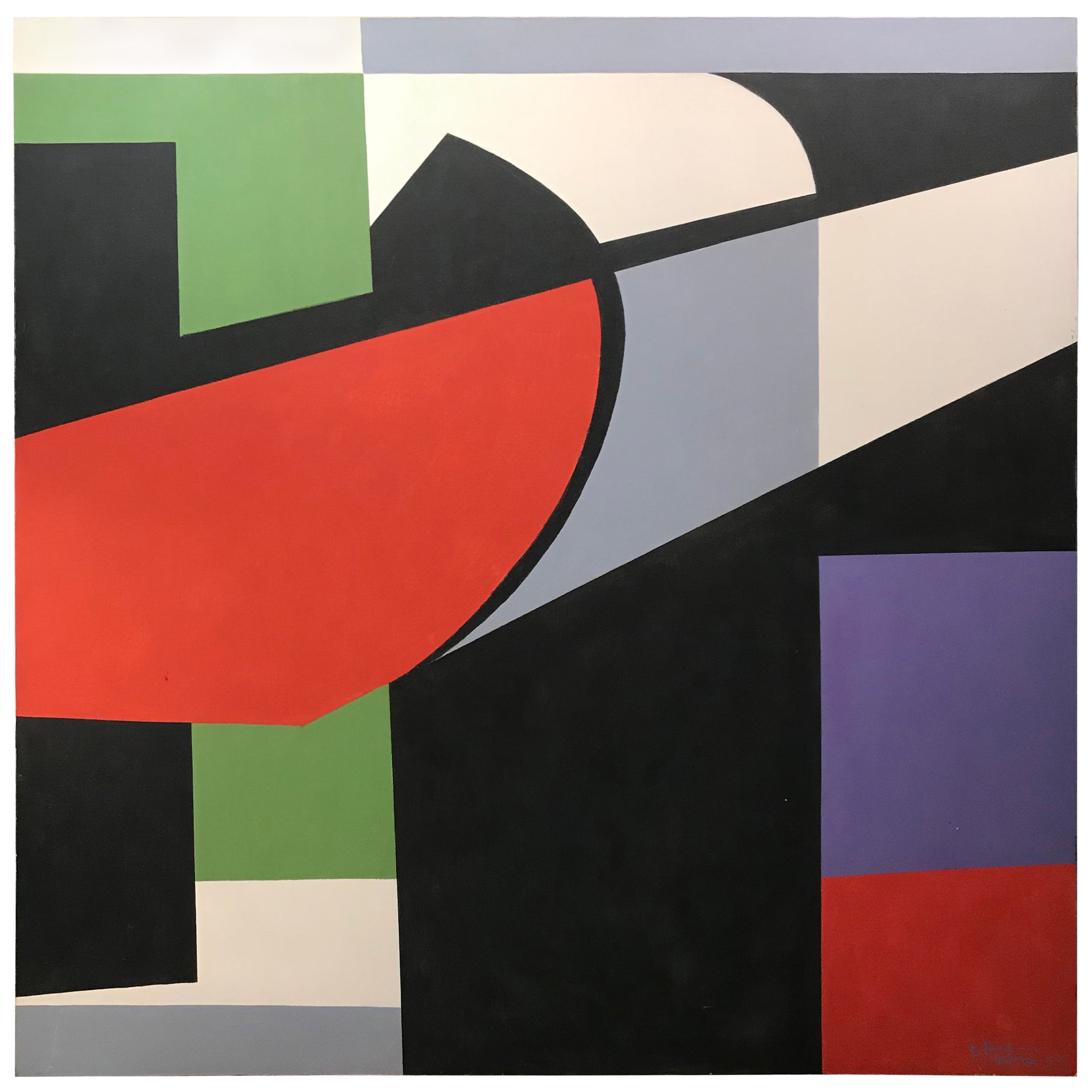 Jackie Carson Hard Edge Acrylic Painting at 1stDibs
