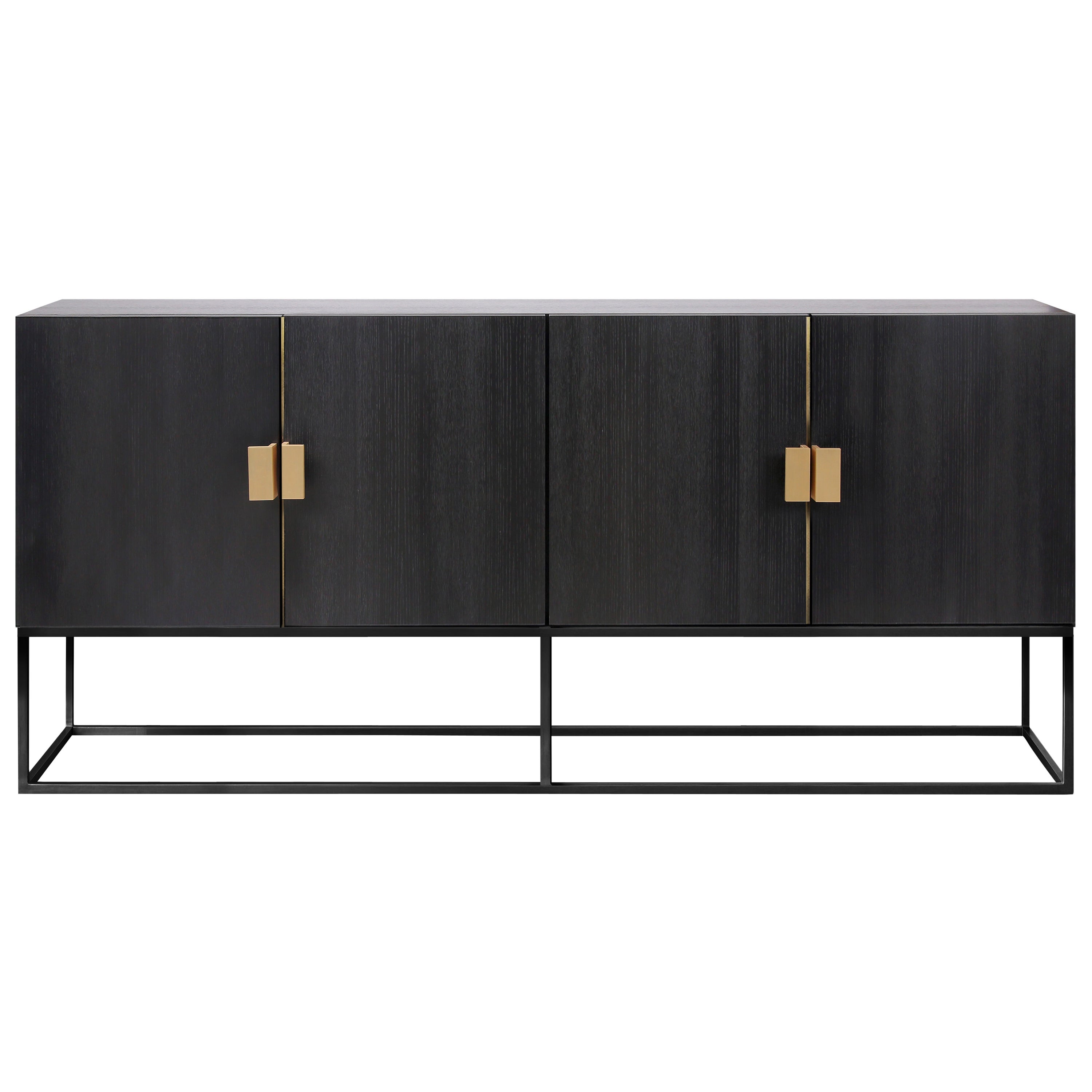 All In Black Mirrored Design Sideboard For Sale at 1stDibs