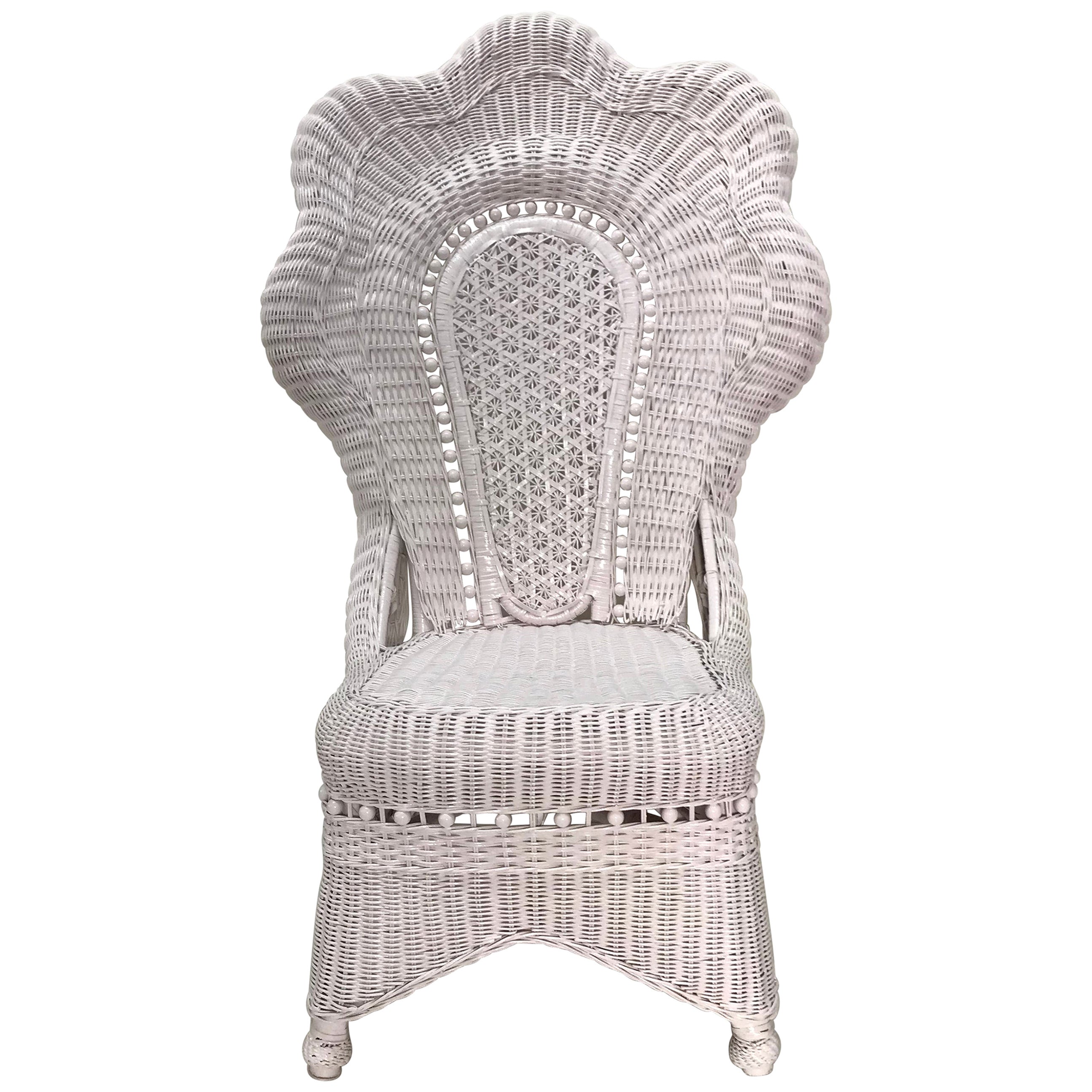 Victorian Wicker Rolled Arm Portrait Chair For Sale at 1stDibs