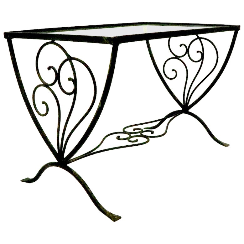 Art Deco Garden Patio Table with Crossed Arrow Legs For Sale at 1stDibs