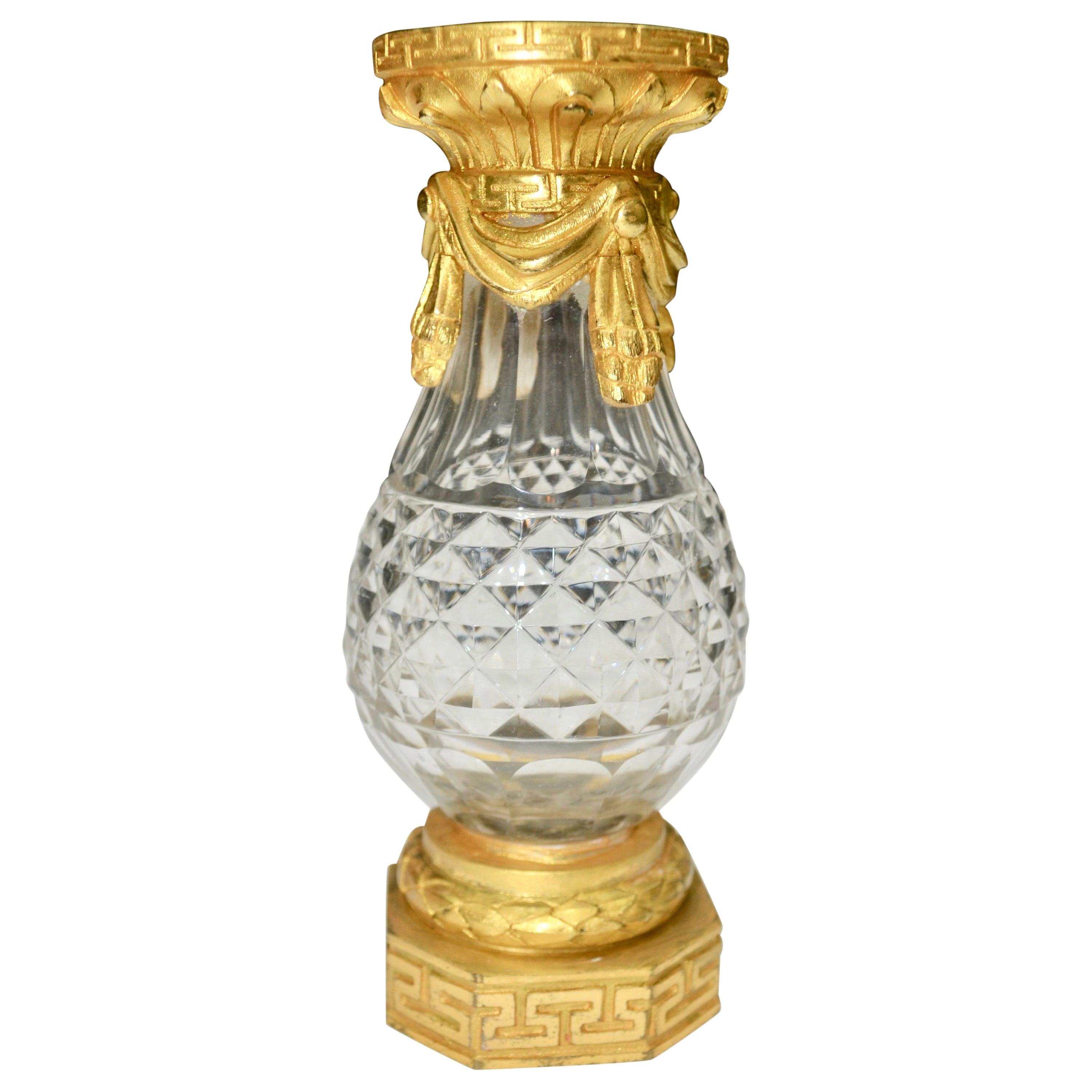 Medici Vase in Cut Crystal and Gilt Bronze, 1950s For Sale at 1stDibs