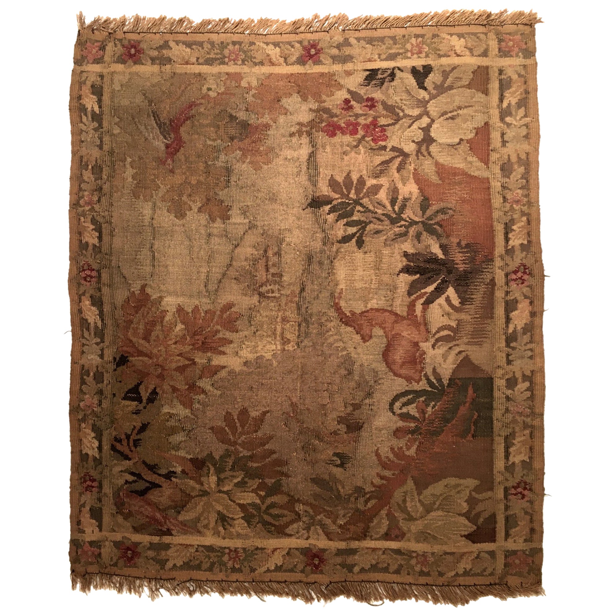 Rare Subject Flemish Verdure Wall Tapestry, circa 1640 at 1stDibs