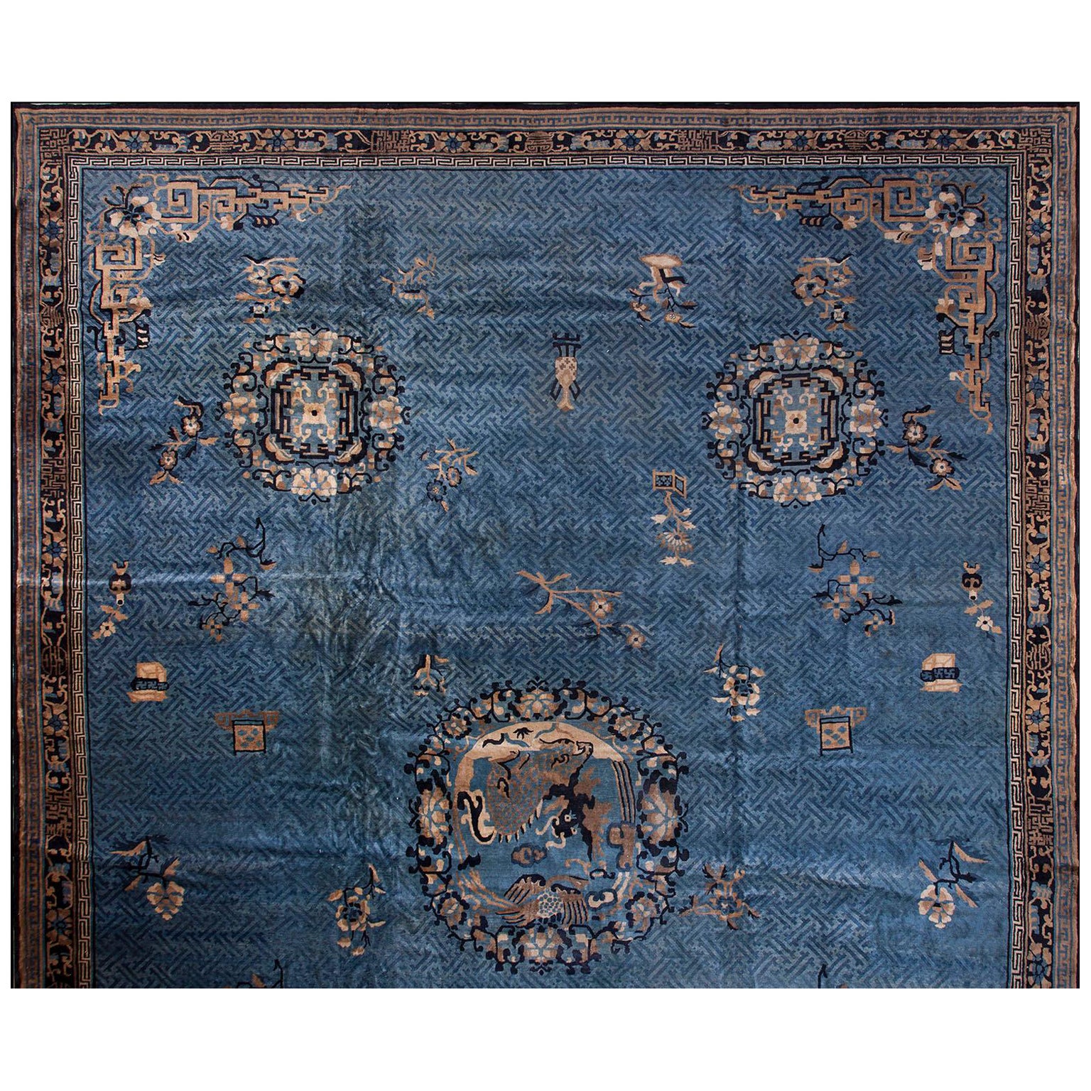 Antique Chinese Oval Carpet, Peking, circa 1930s For Sale at 1stDibs