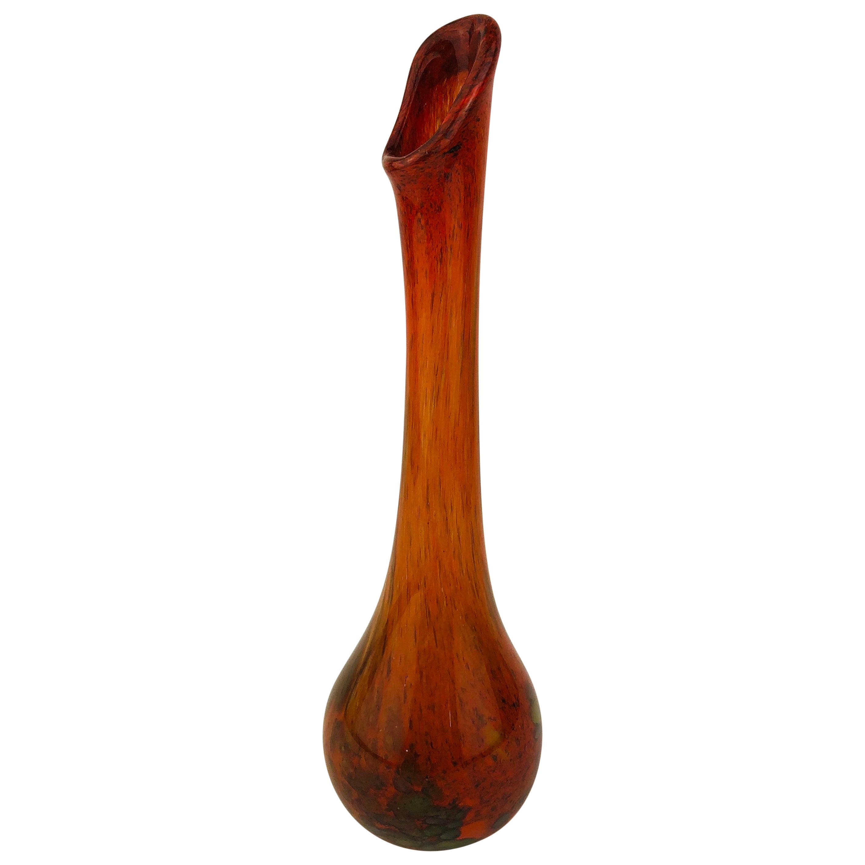 Murano Silver Glass Single Stem Vase at 1stDibs