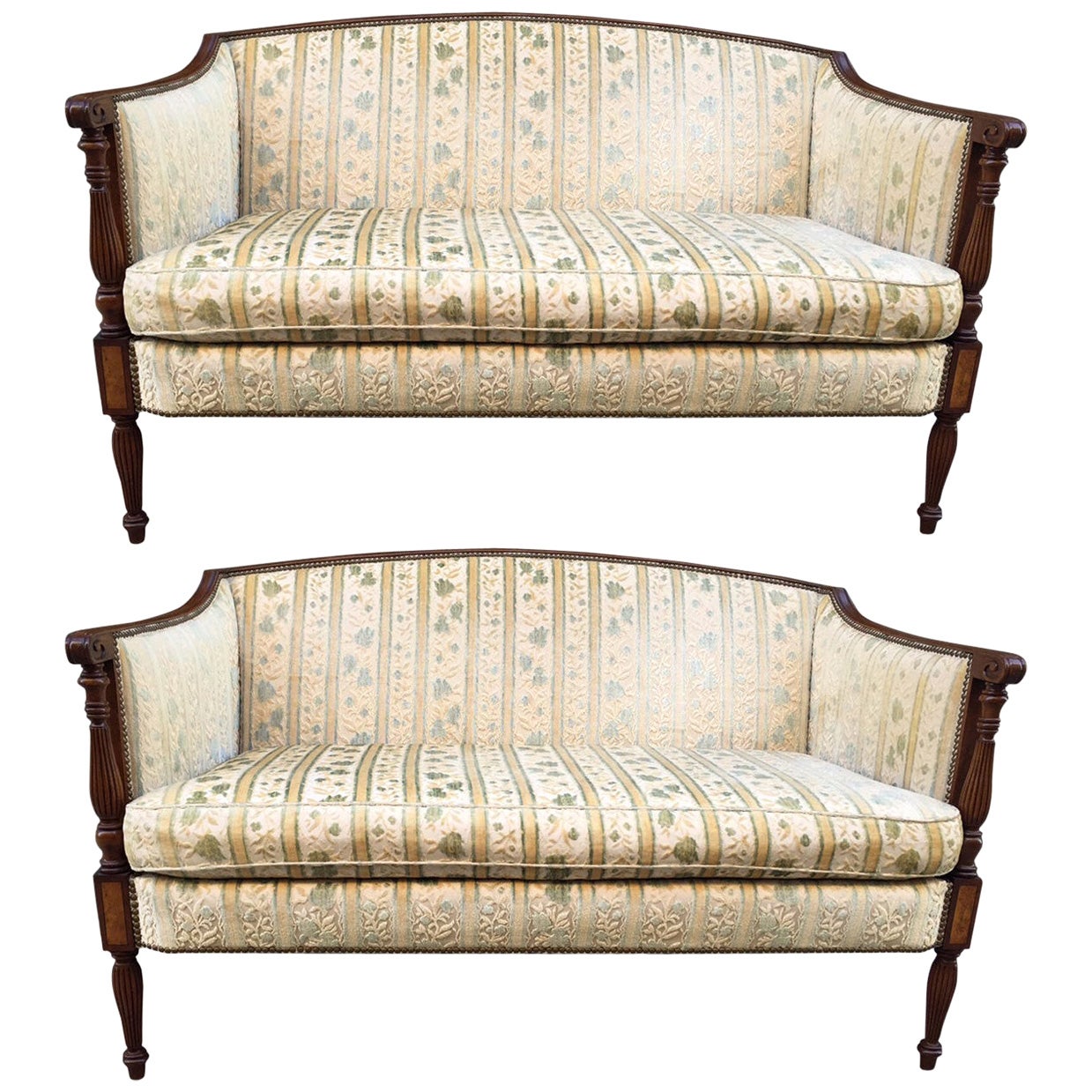 French Regency Style Carved Leather Tufted Sofa, circa 1920s at 1stDibs