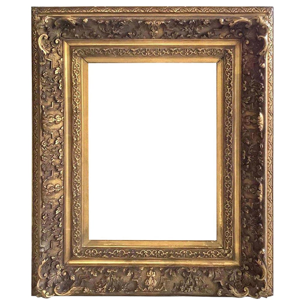 19th Century Carved Frame with Gilding and Water Gilding For Sale at ...