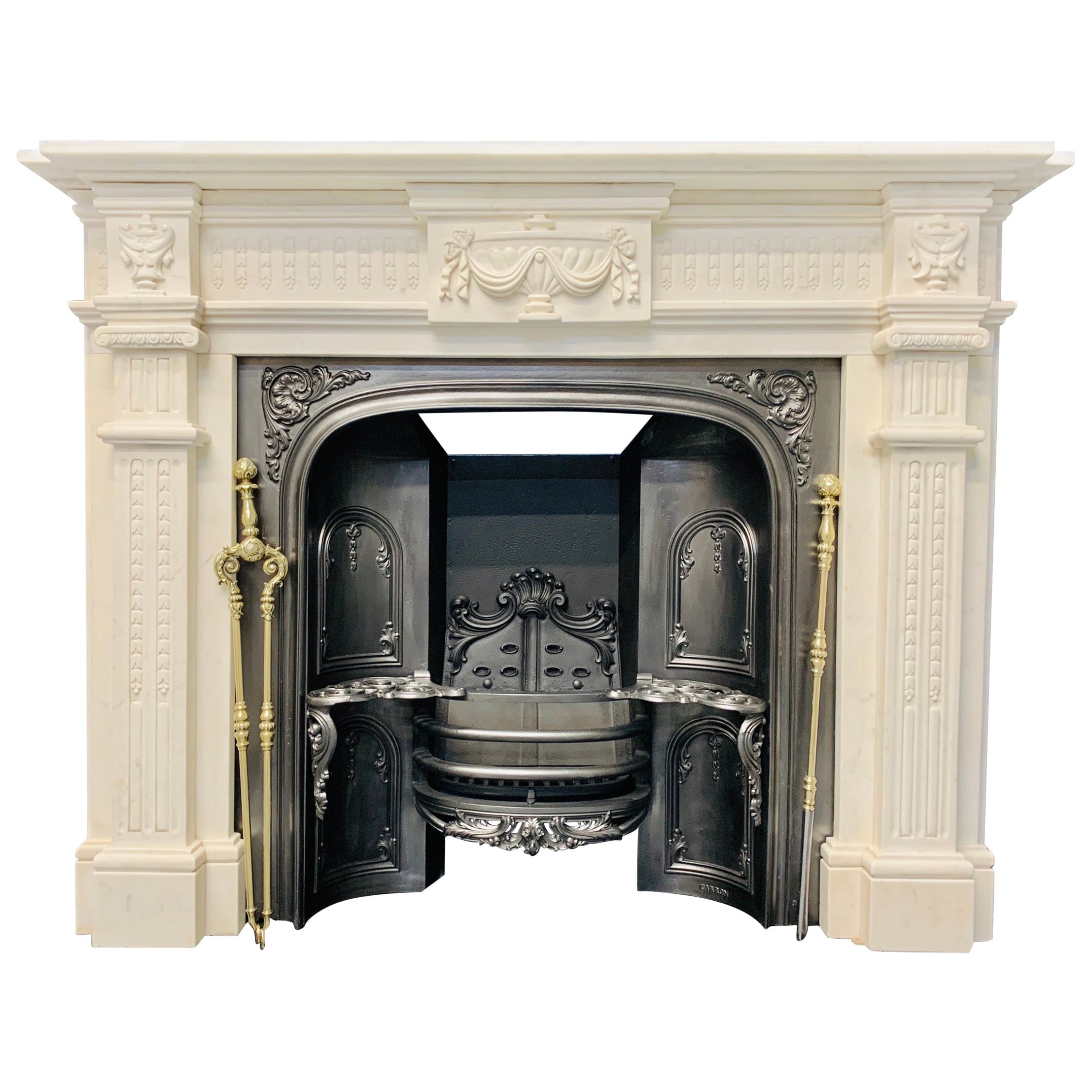 Georgian Period Style Statuary Marble Bullseye Fireplace Surround at ...