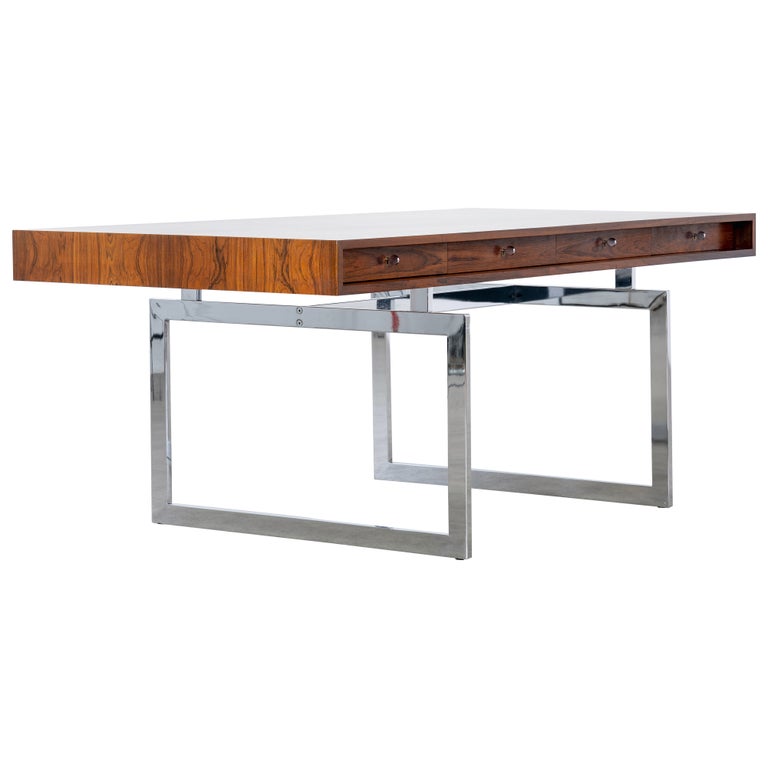 Bodil Kjaer Desk, Certified Rio Rosewood, Table, 1959 E. Pedersen and ...