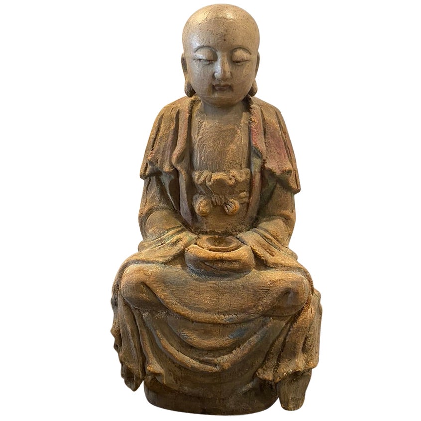 Chinese Carved Bone Figure Sculpture of Standing Buddha at 1stDibs
