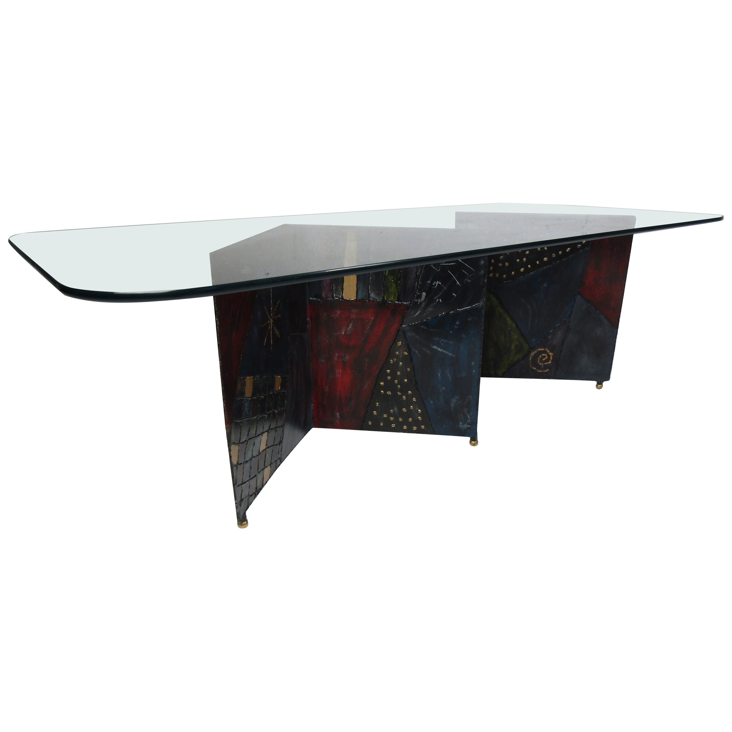Paul Evans Studio Patch Work Welded Coffee Table For Sale at 1stDibs
