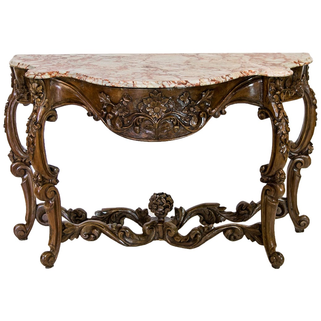 Marble Top Console Table For Sale at 1stDibs