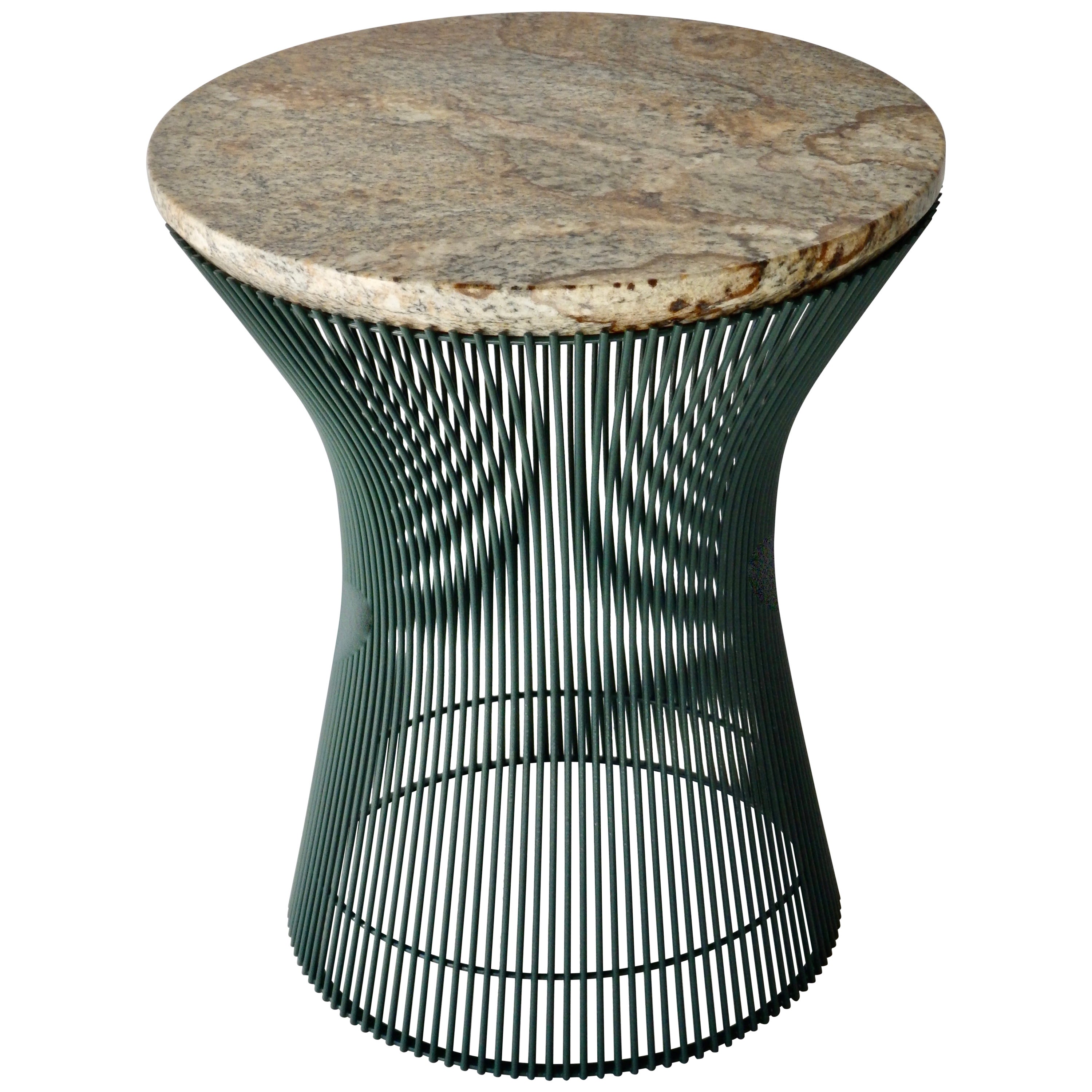 Pair of White Marble-Top Platner Tables in Nickel for Knoll at 1stDibs